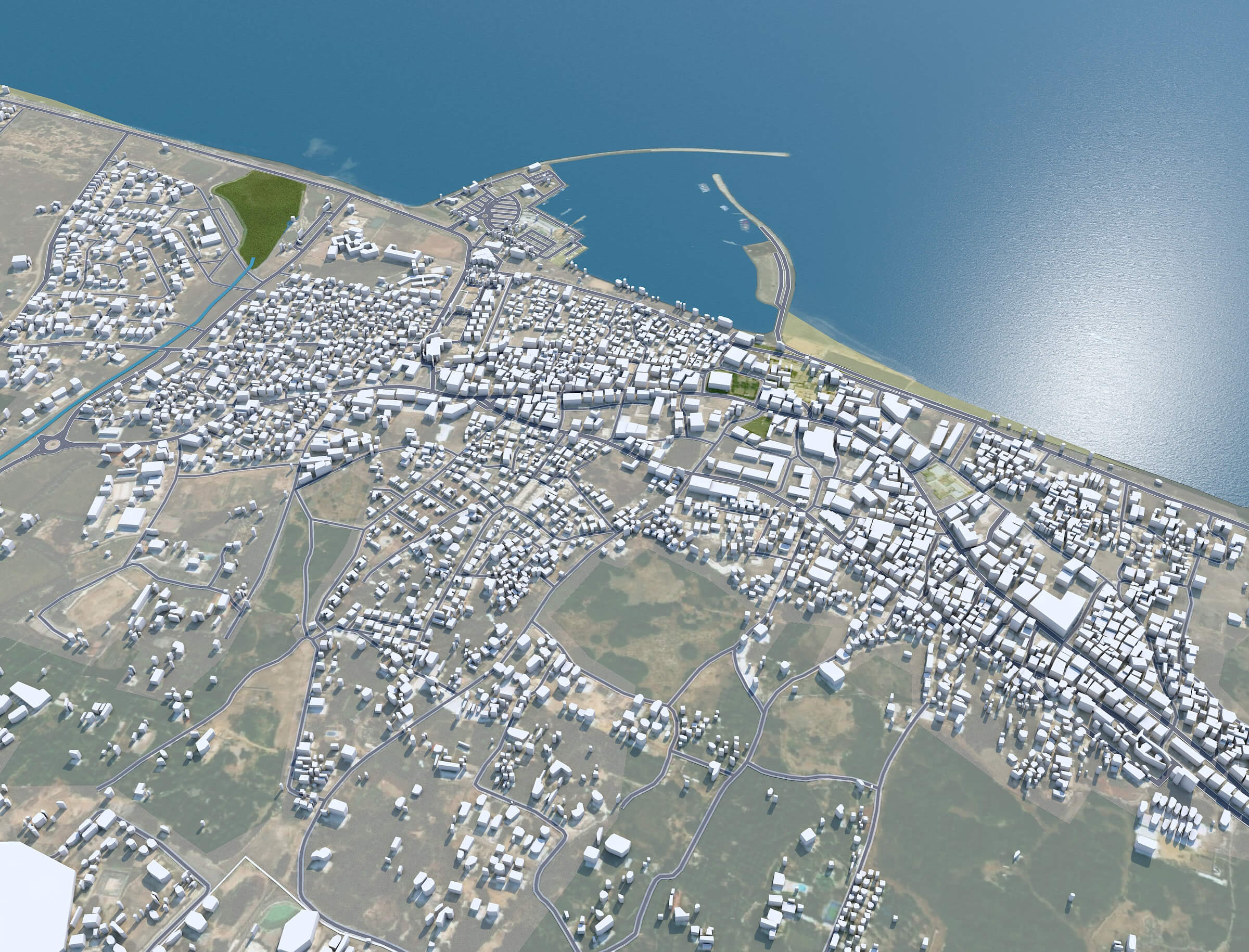 Al Seeb City Oman 40km - 3D Model by 3dstudio