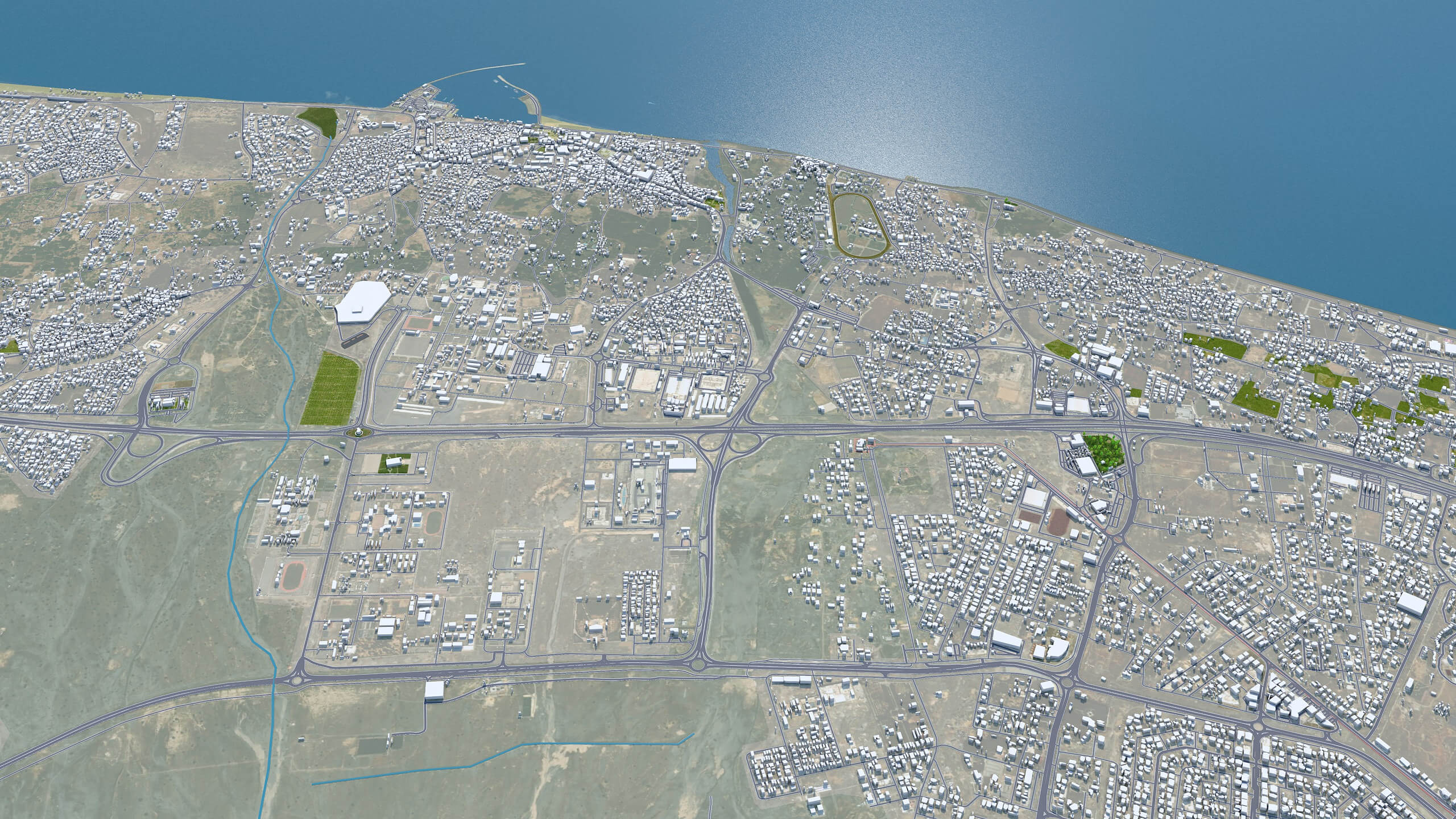 Al Seeb City Oman 40km - 3D Model by 3dstudio