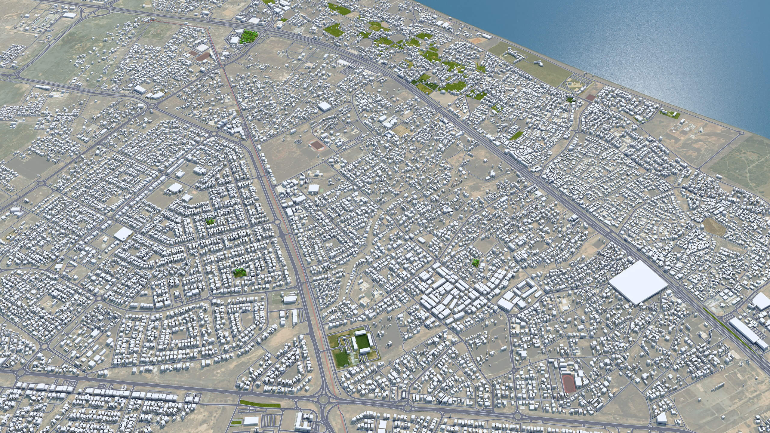 Al Seeb City Oman 40km - 3D Model by 3dstudio