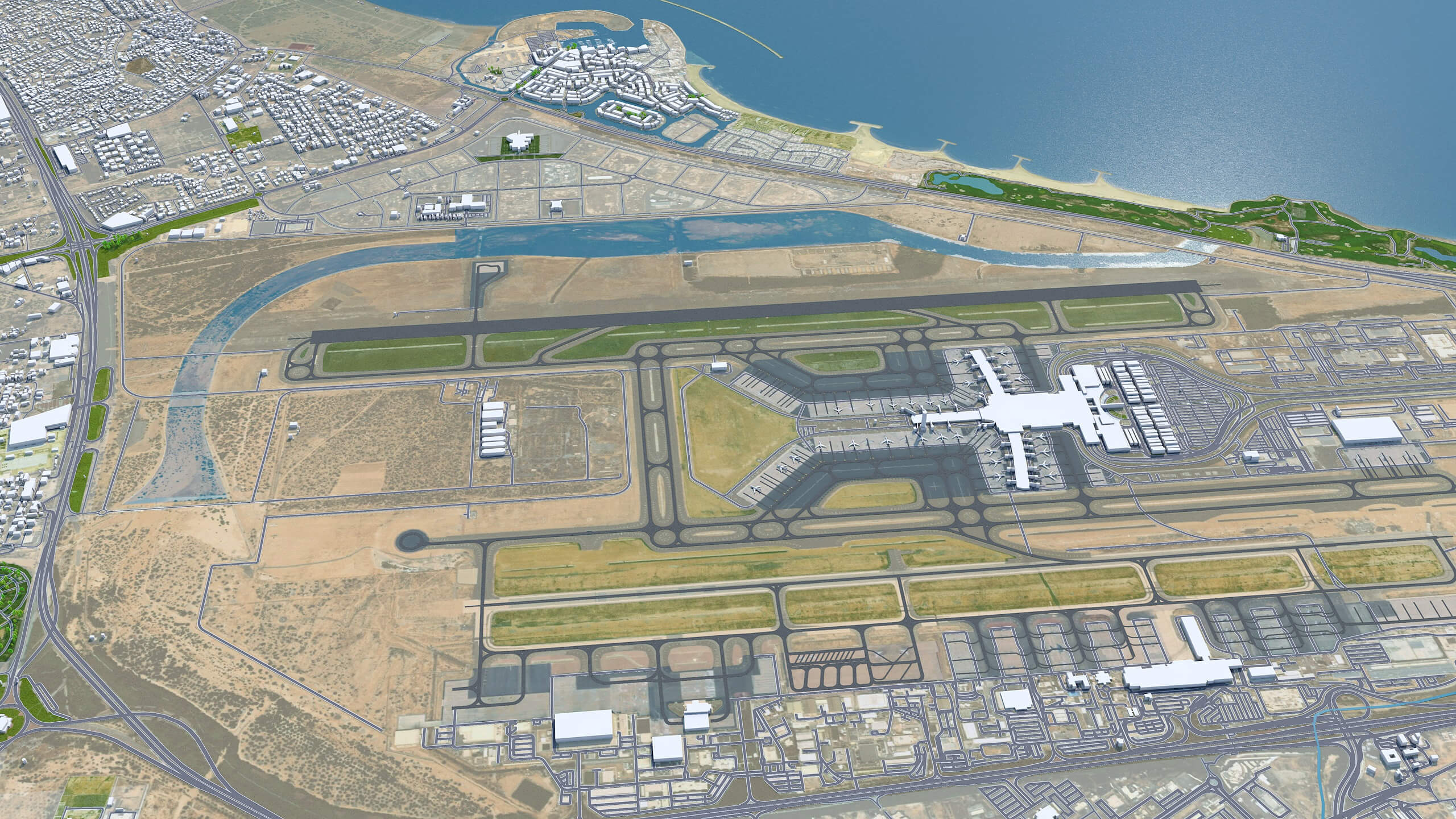 Al Seeb City Oman 40km - 3D Model by 3dstudio