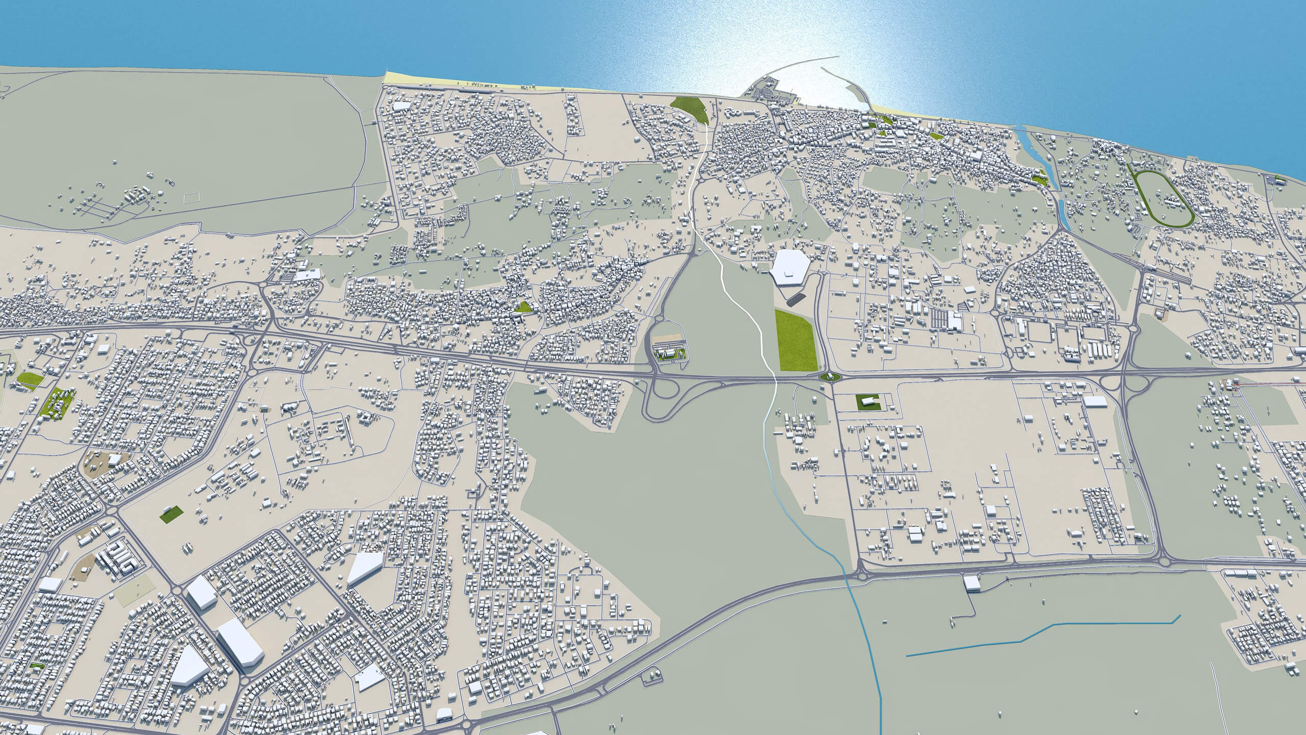 Al Seeb City Oman 40km - 3D Model by 3dstudio