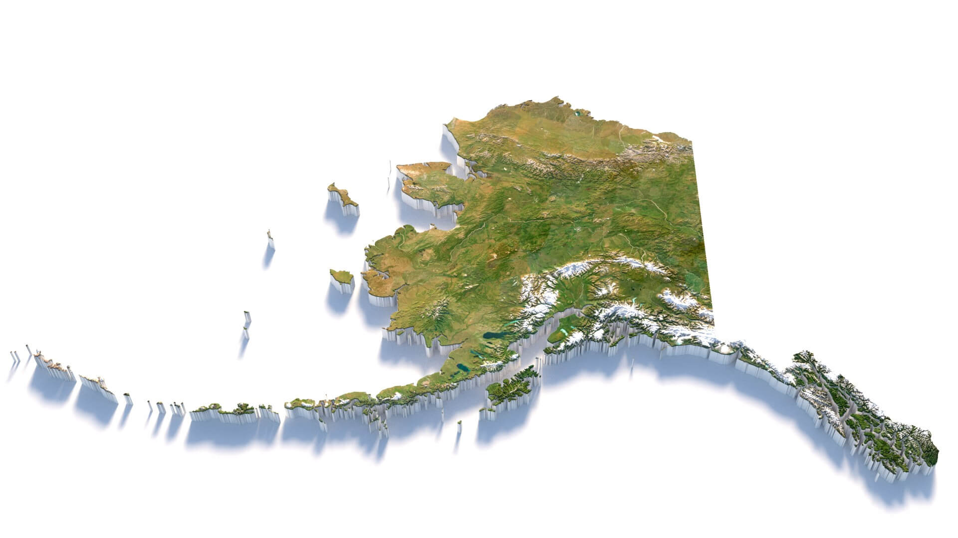 Alaska Terrain Map - 3D Model by 3dstudio