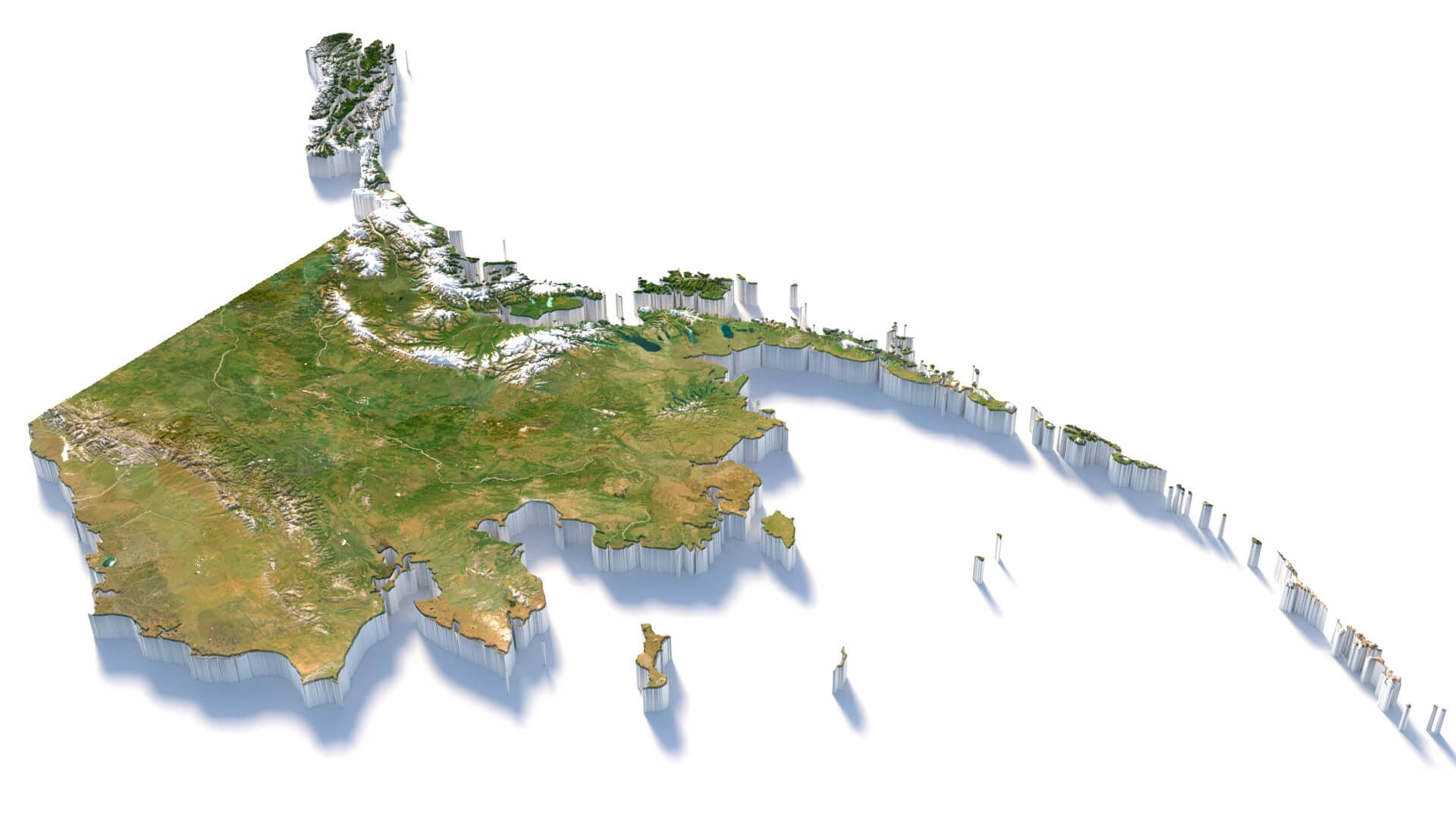Alaska Terrain Map - 3D Model by 3dstudio