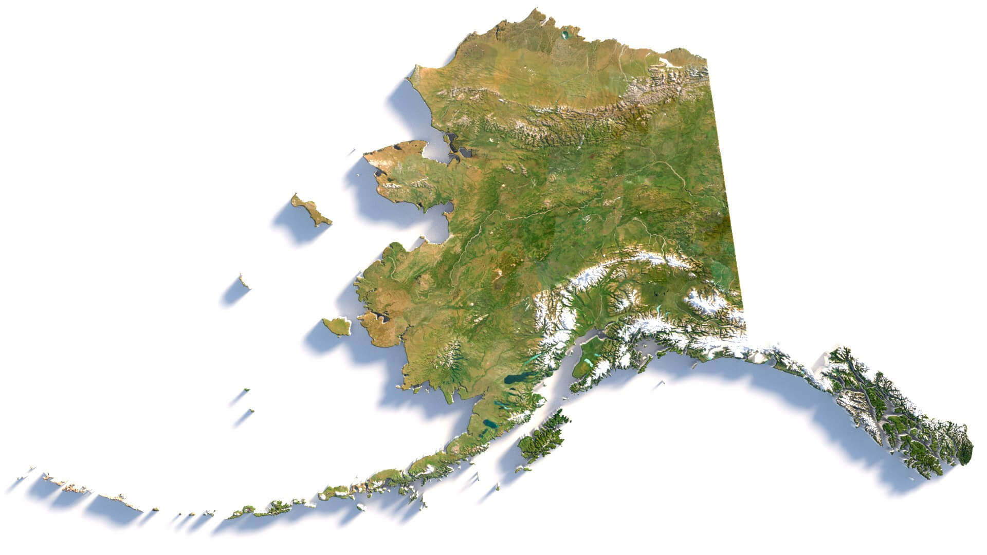 Alaska Terrain Map - 3D Model by 3dstudio
