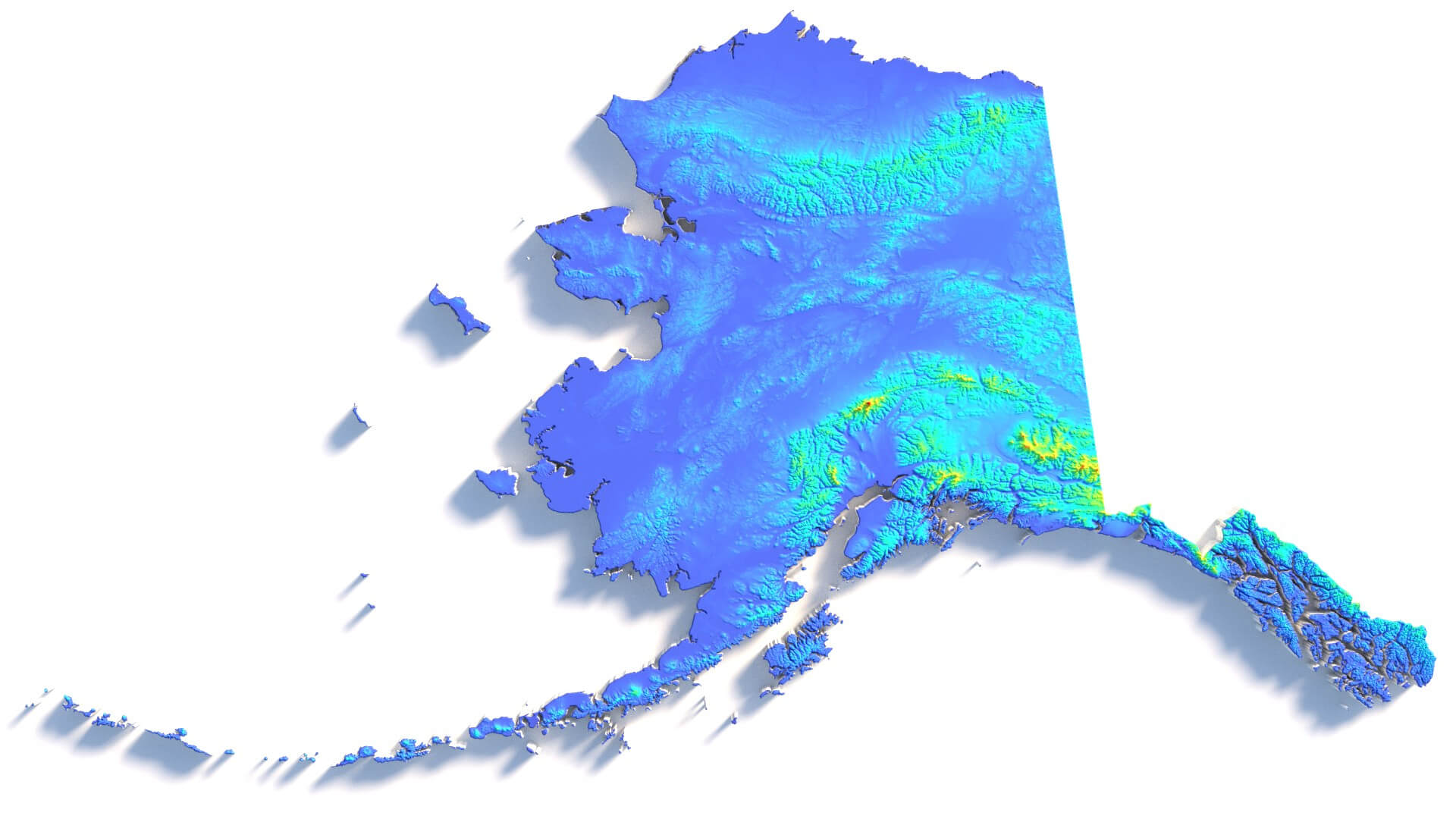 Alaska Terrain Map - 3D Model by 3dstudio