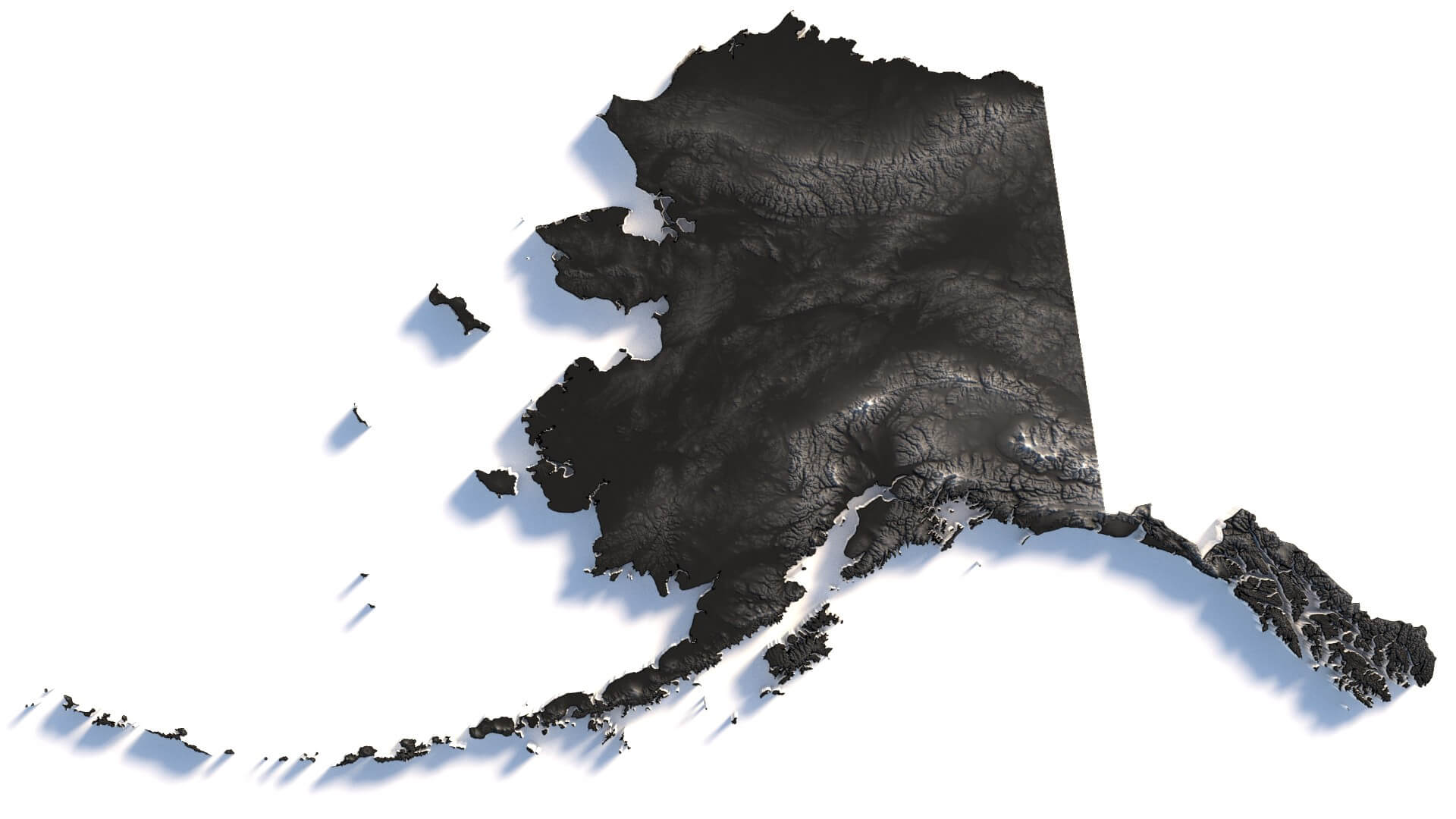 Alaska Terrain Map - 3D Model by 3dstudio