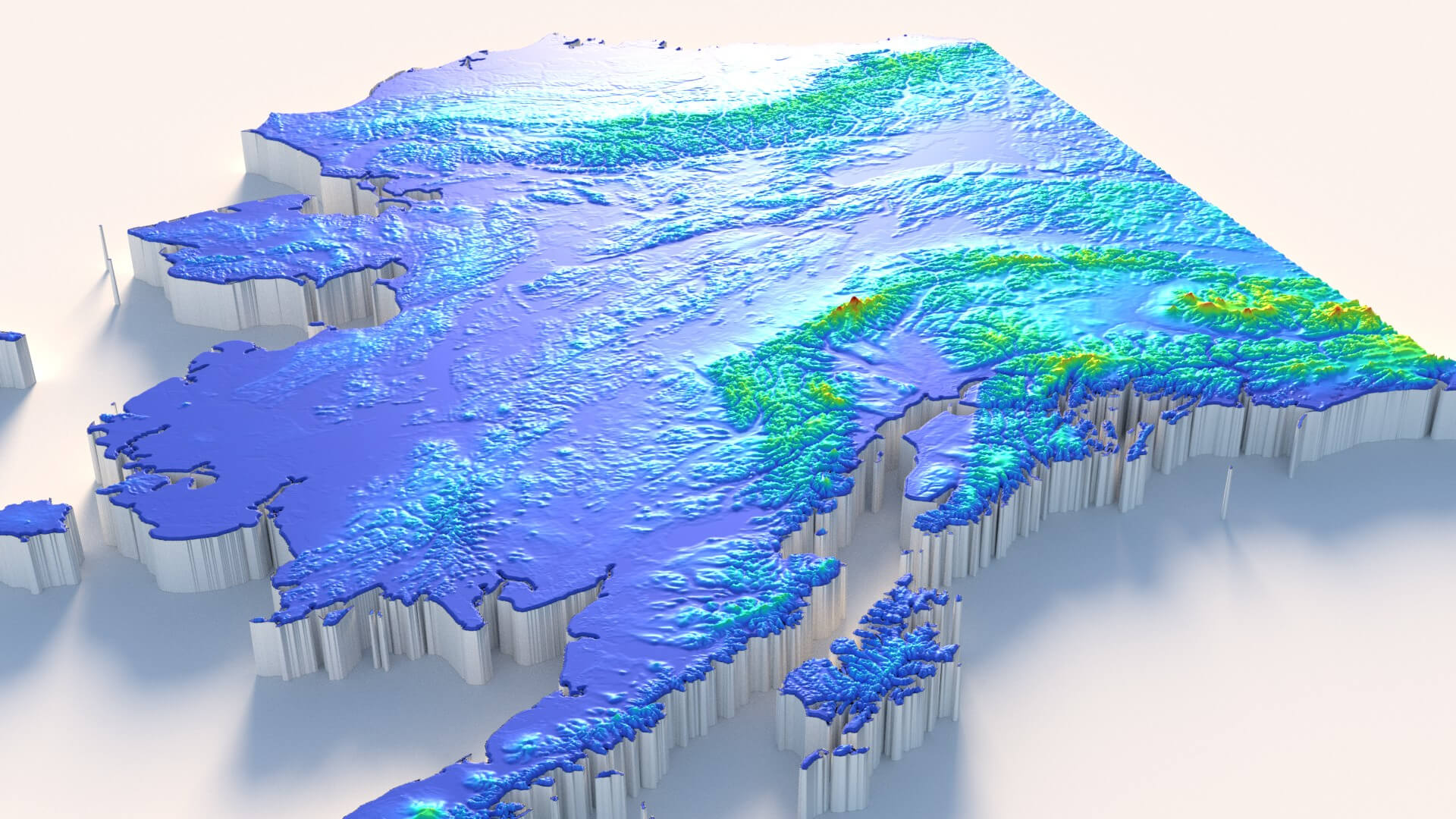Alaska Terrain Map - 3D Model by 3dstudio