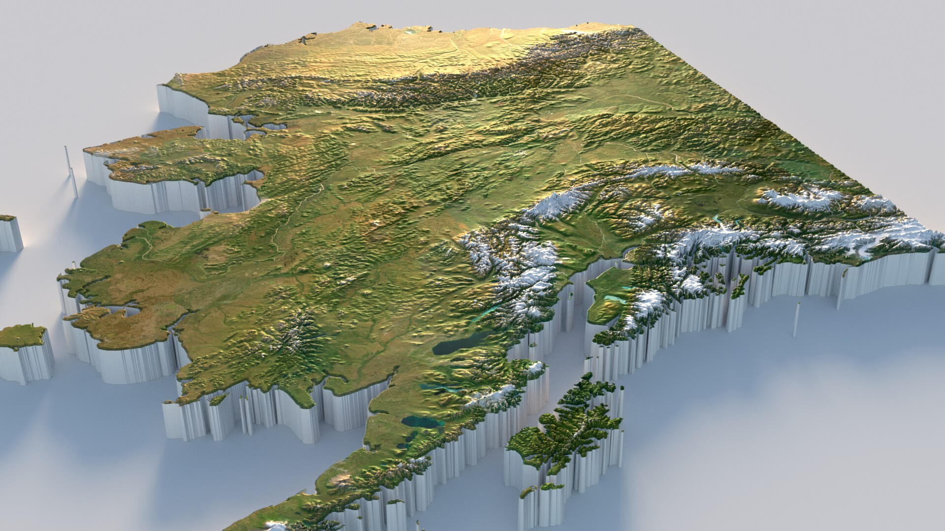 Alaska Terrain Map - 3D Model by 3dstudio