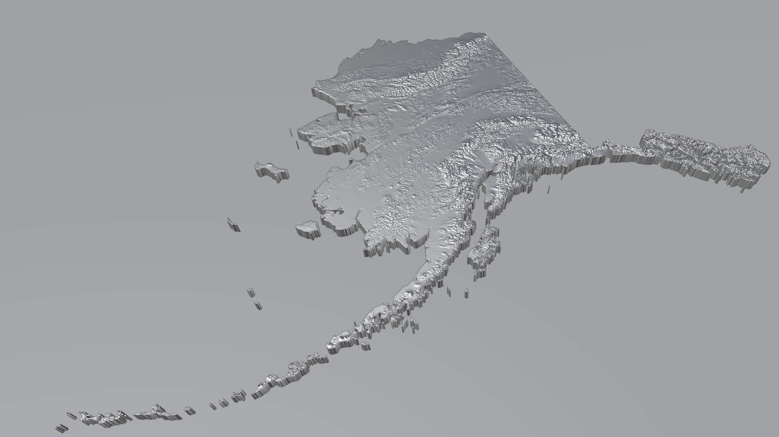 Alaska Terrain Map - 3D Model by 3dstudio