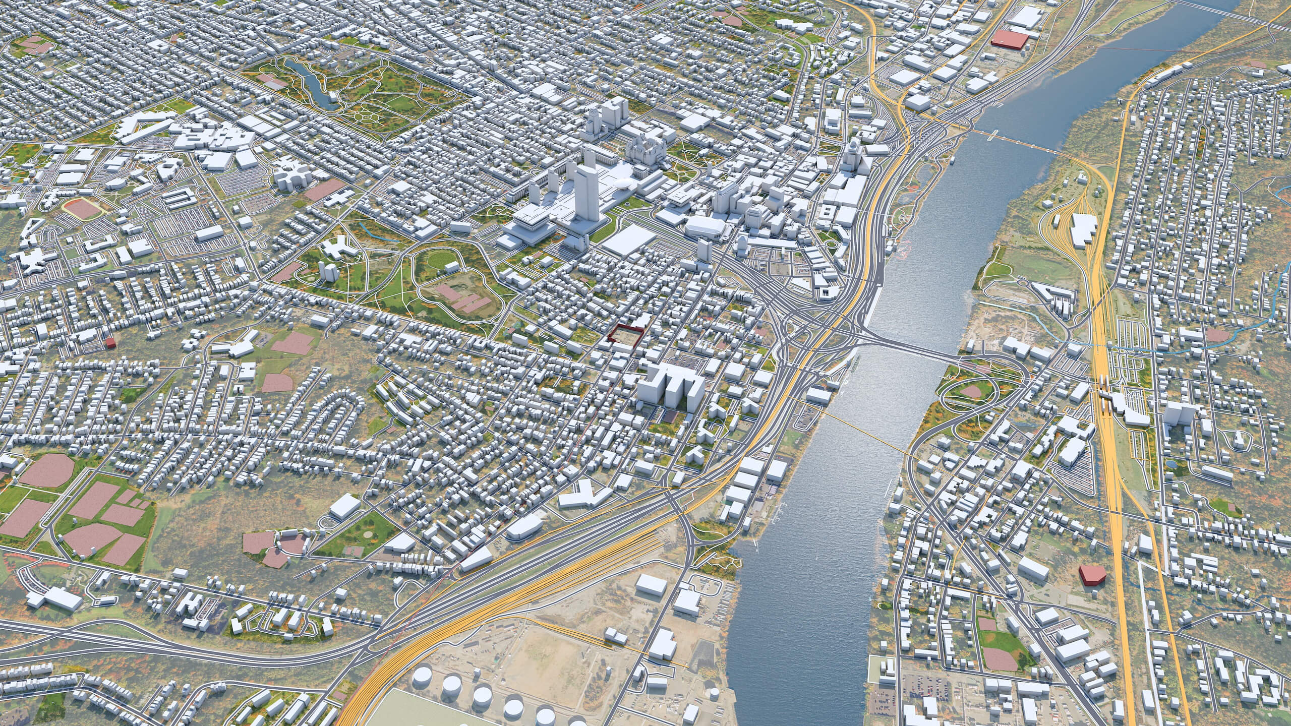 Albany Downtown NY USA - 3D Model by 3dstudio