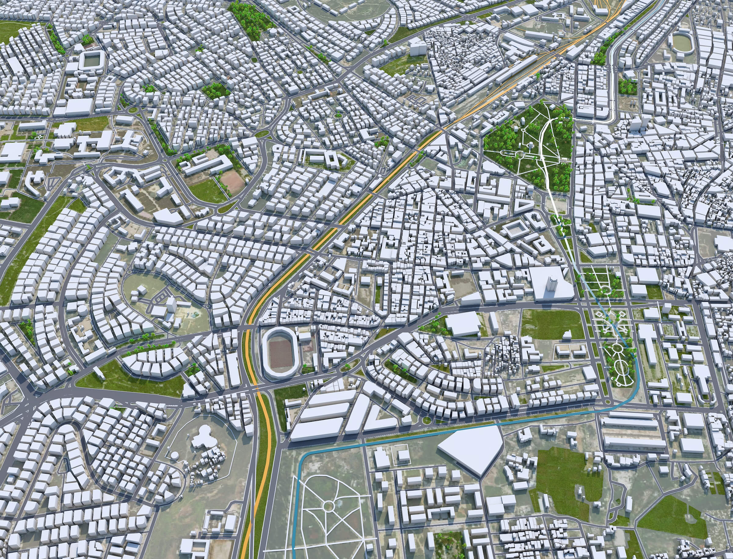 Aleppo City Syria 3D Model 30km by 3dstudio