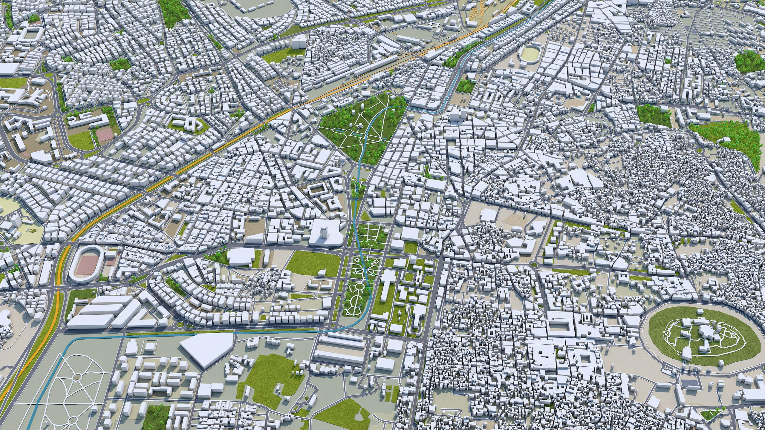 Aleppo City Syria 3D Model 30km by 3dstudio