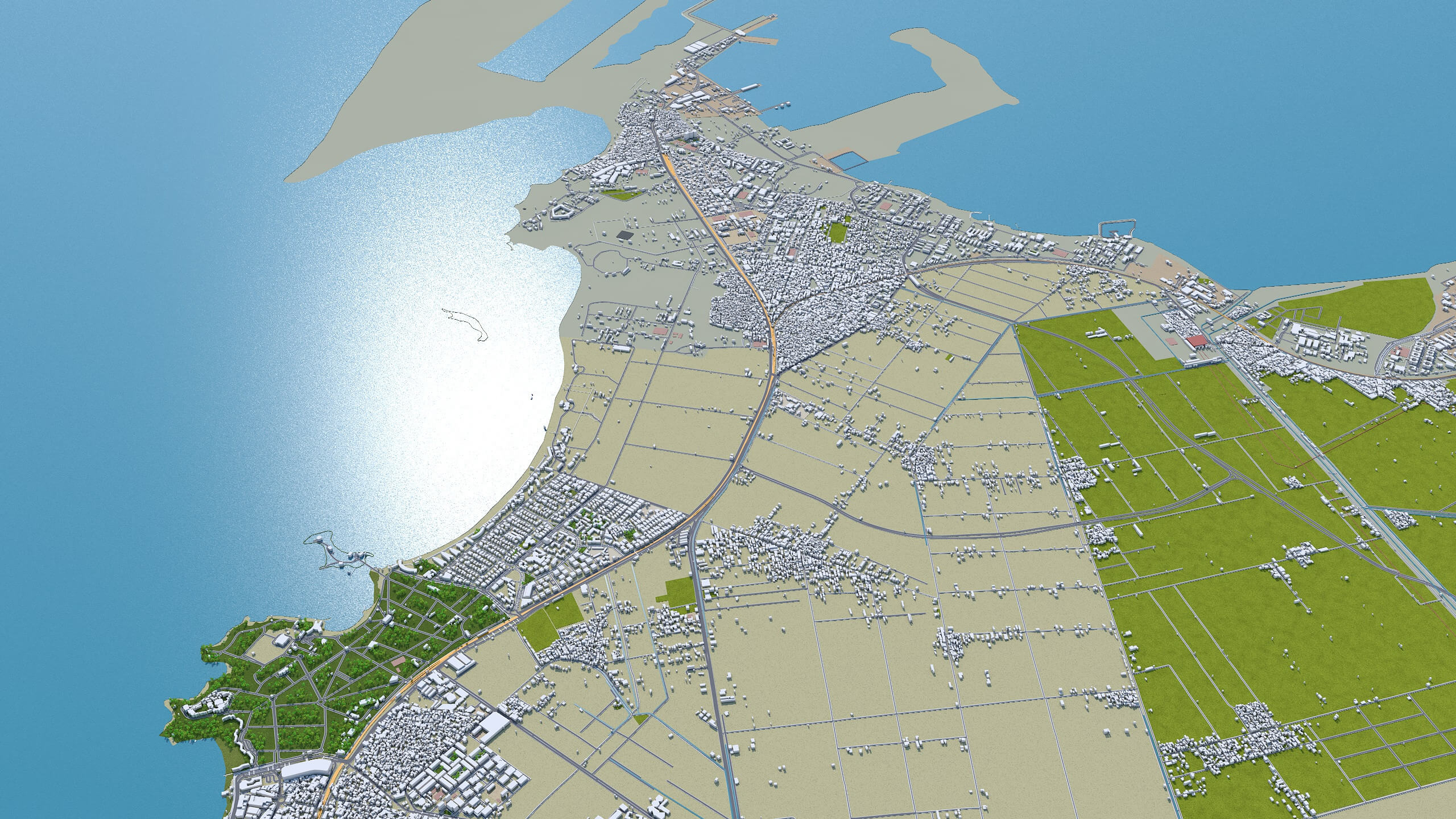 Alexandria City Egypt 3D Model 60km by 3dstudio