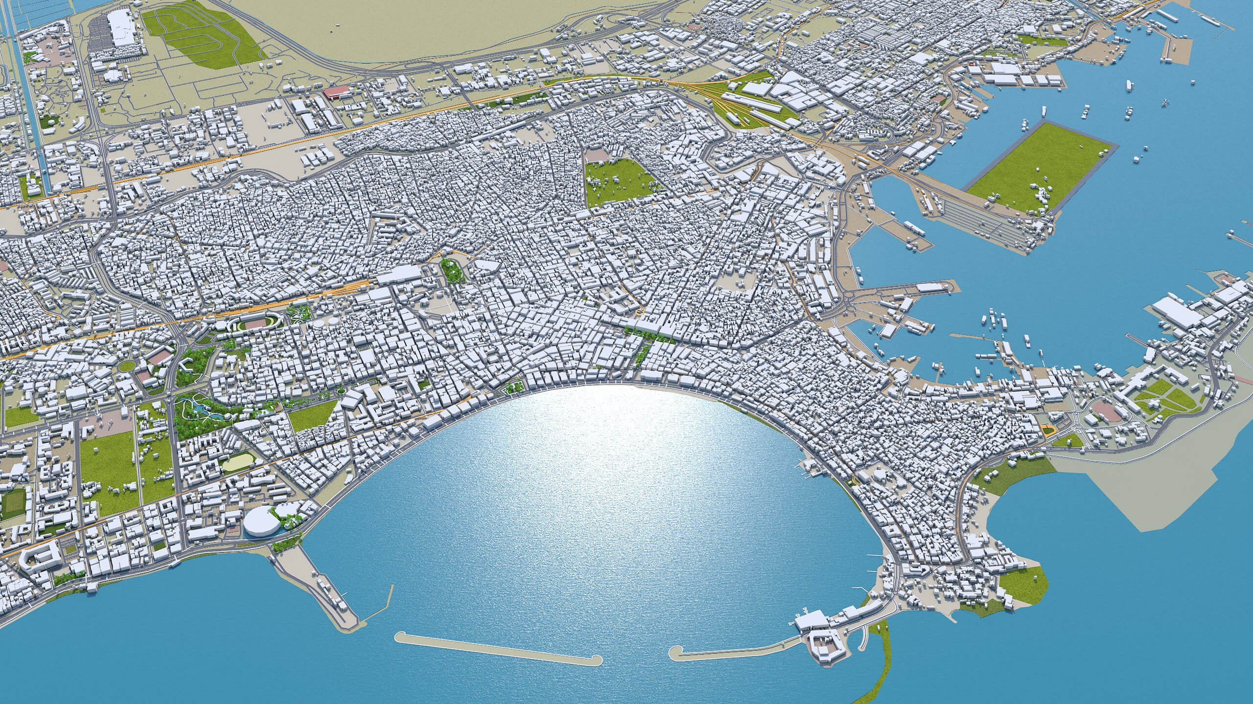 Alexandria City Egypt 3D Model 60km by 3dstudio