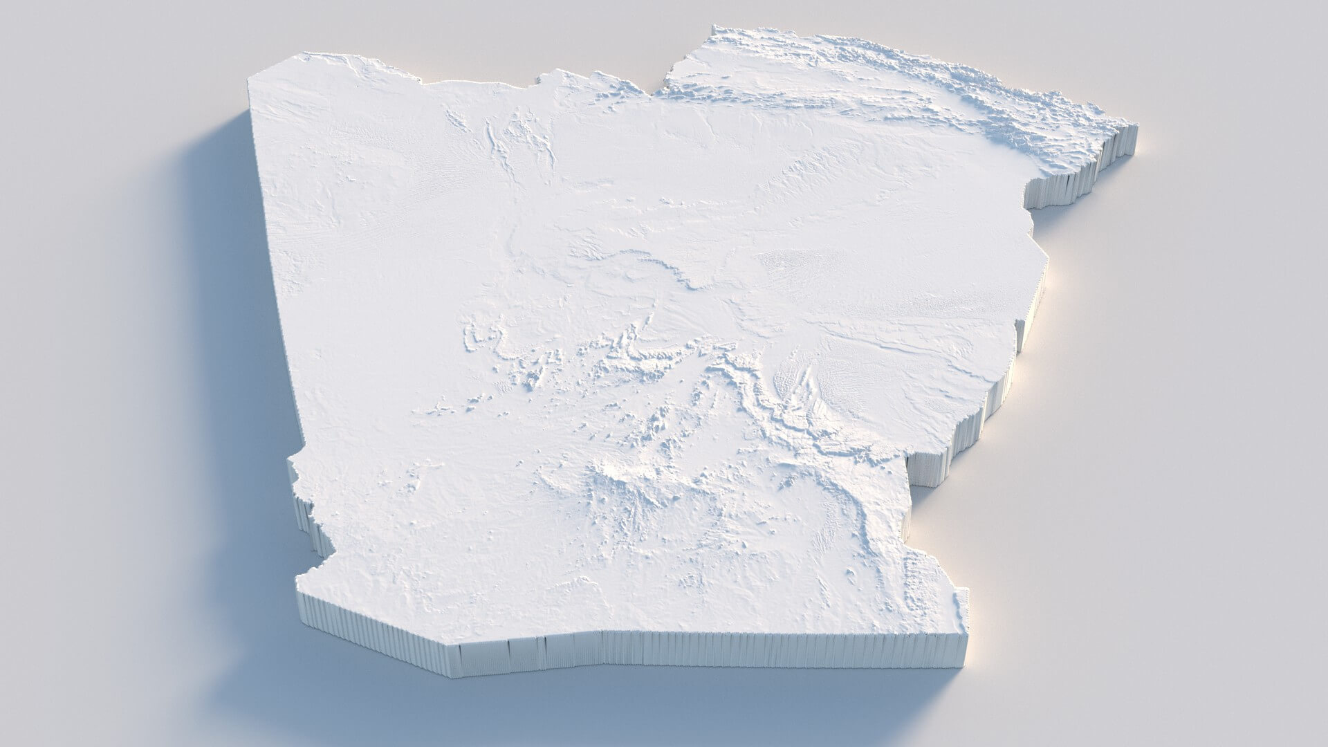Algeria Terrain Map - 3D Model by 3dstudio