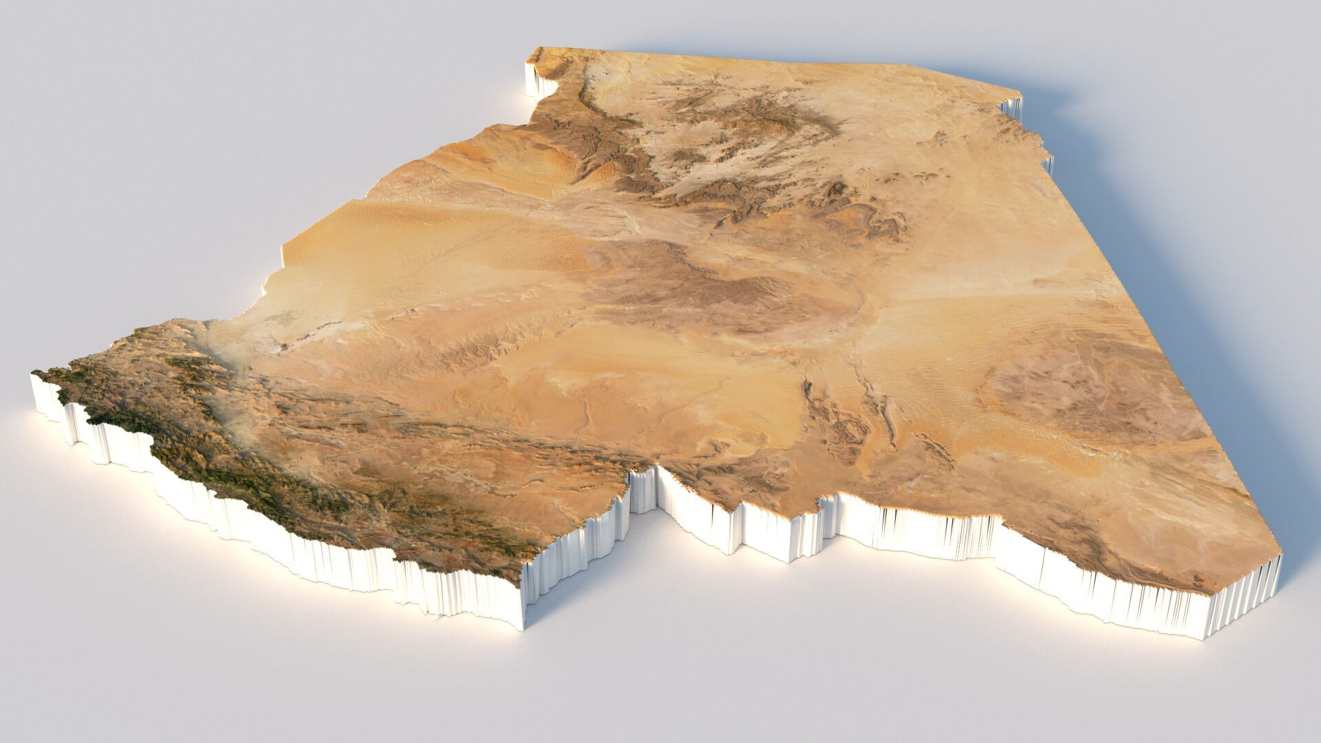 Algeria Terrain Map - 3D Model by 3dstudio