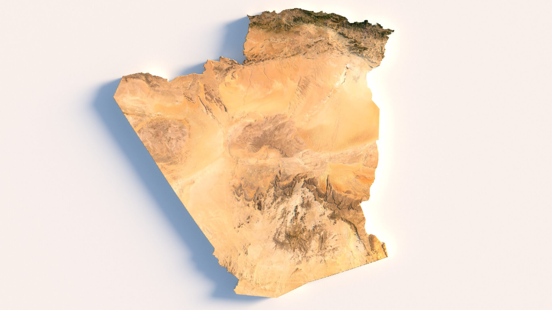 Algeria Terrain Map - 3D Model by 3dstudio