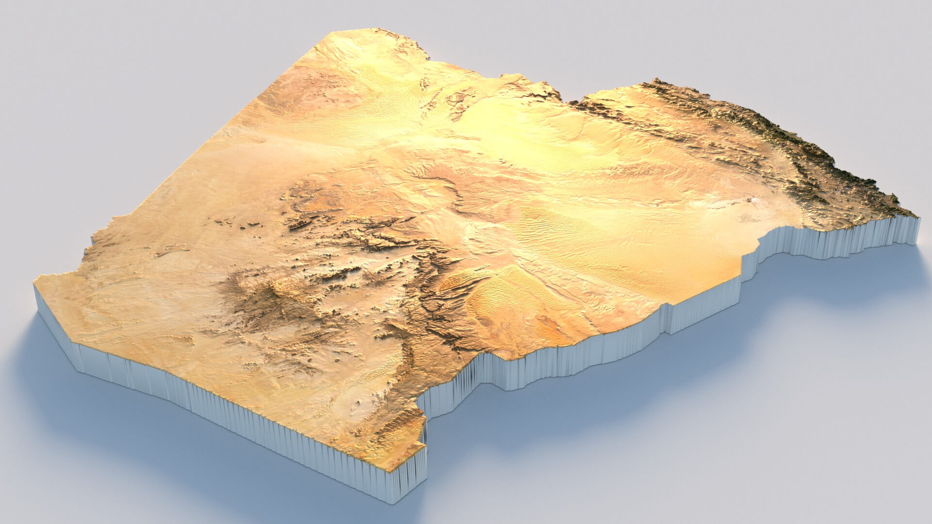 Algeria Terrain Map - 3D Model by 3dstudio