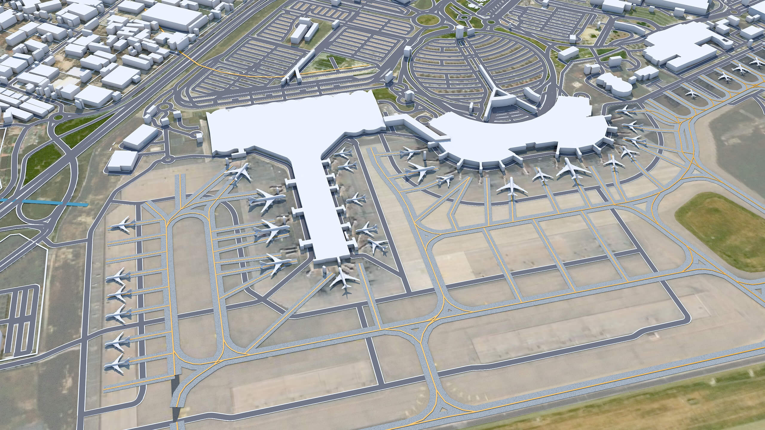 Algiers International Airport Houari Boumediene 20km - 3D Model by 3dstudio
