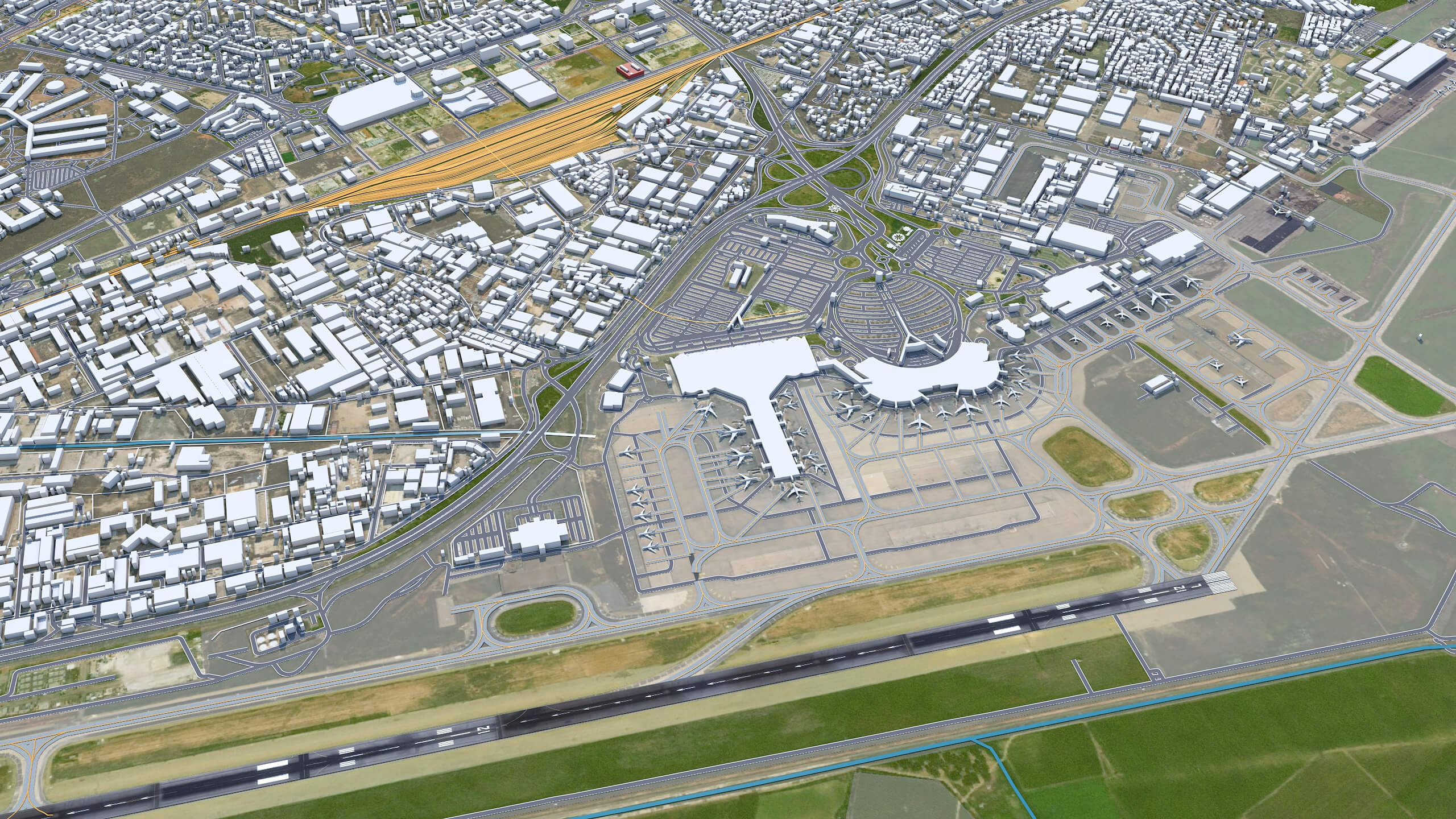 Algiers International Airport Houari Boumediene 20km - 3D Model by 3dstudio