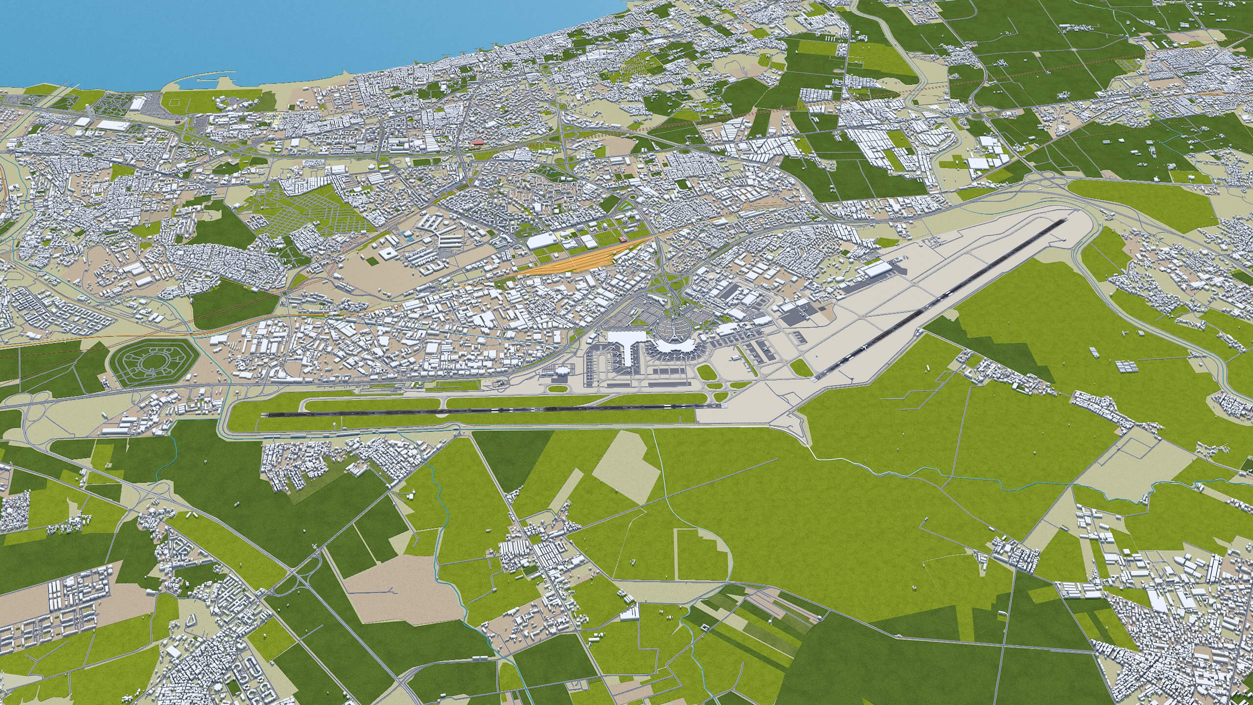 Algiers International Airport Houari Boumediene 20km - 3D Model by 3dstudio