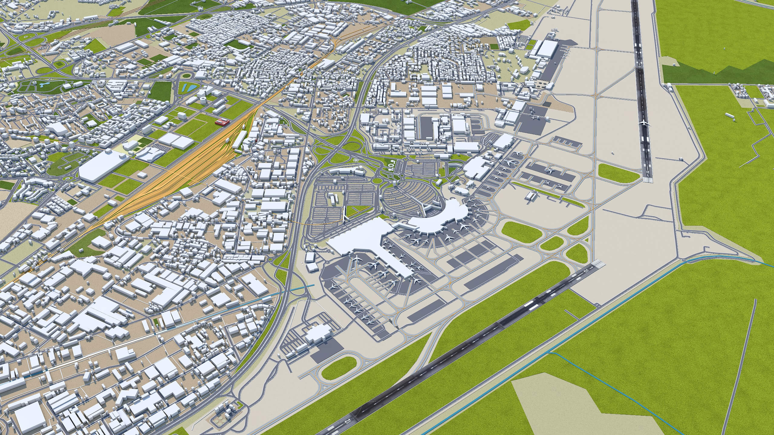 Algiers International Airport Houari Boumediene 20km - 3D Model by 3dstudio