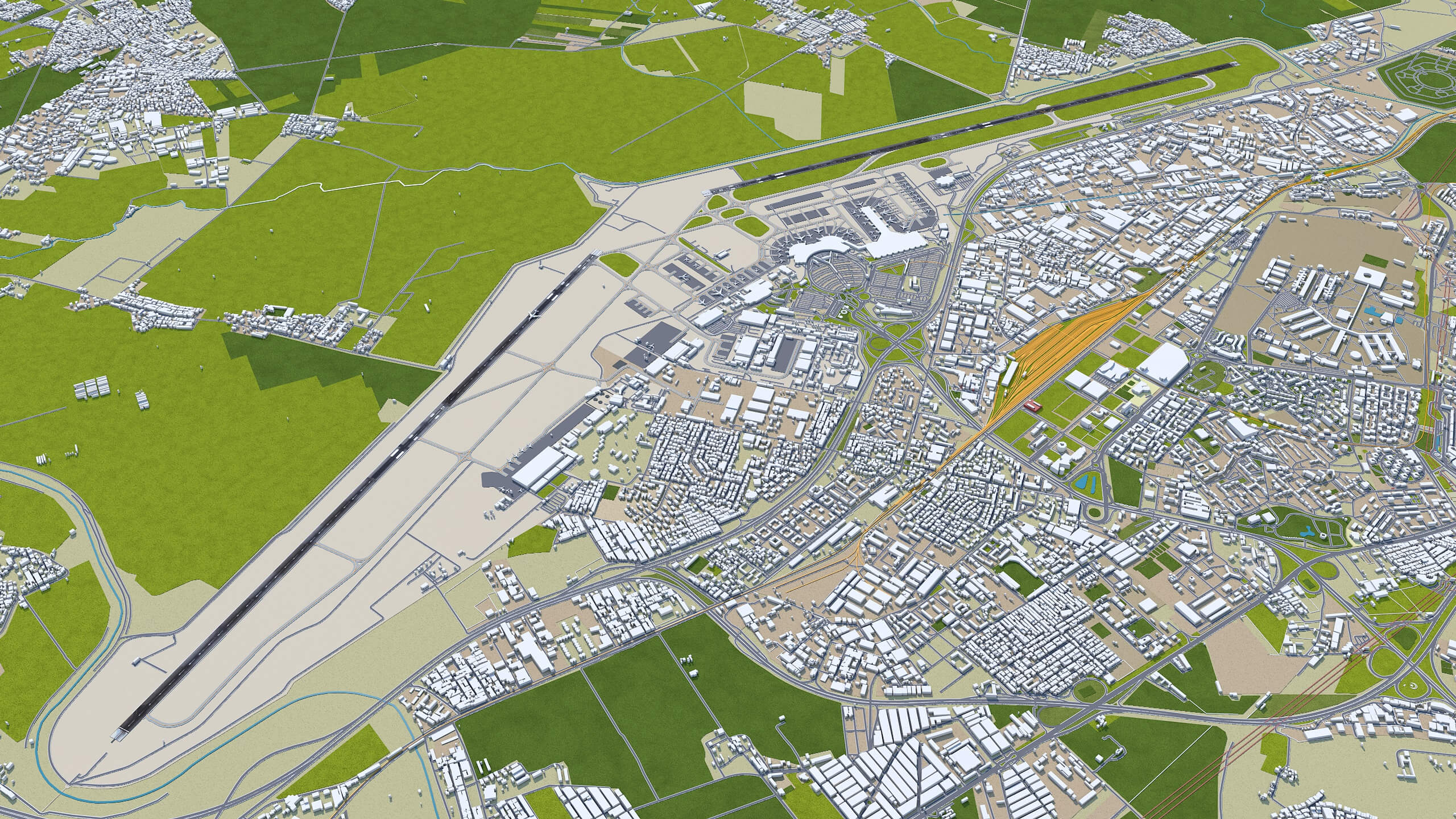 Algiers International Airport Houari Boumediene 20km - 3D Model by 3dstudio