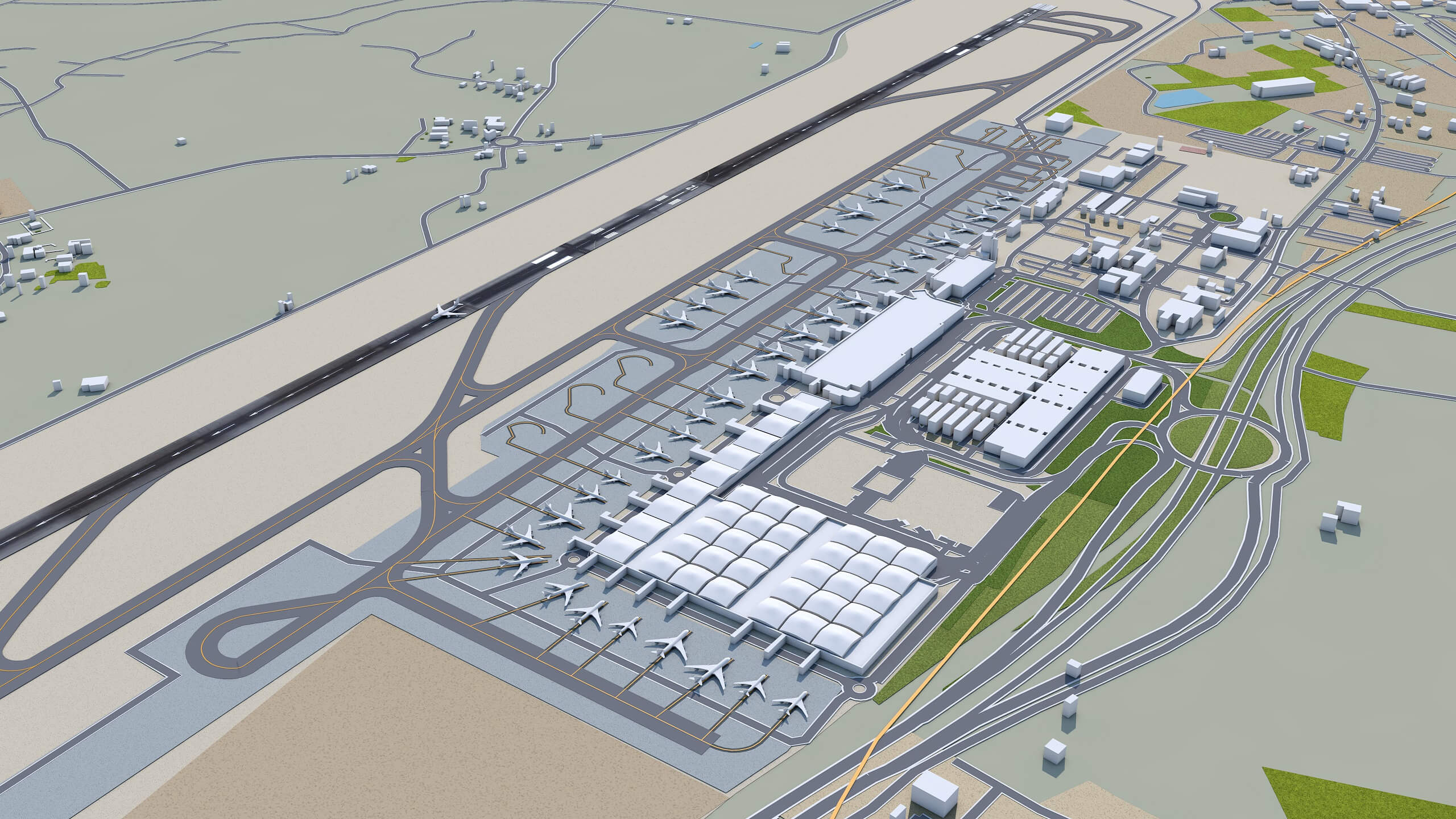 Alicante Elche Airport - 3D Model by 3dstudio