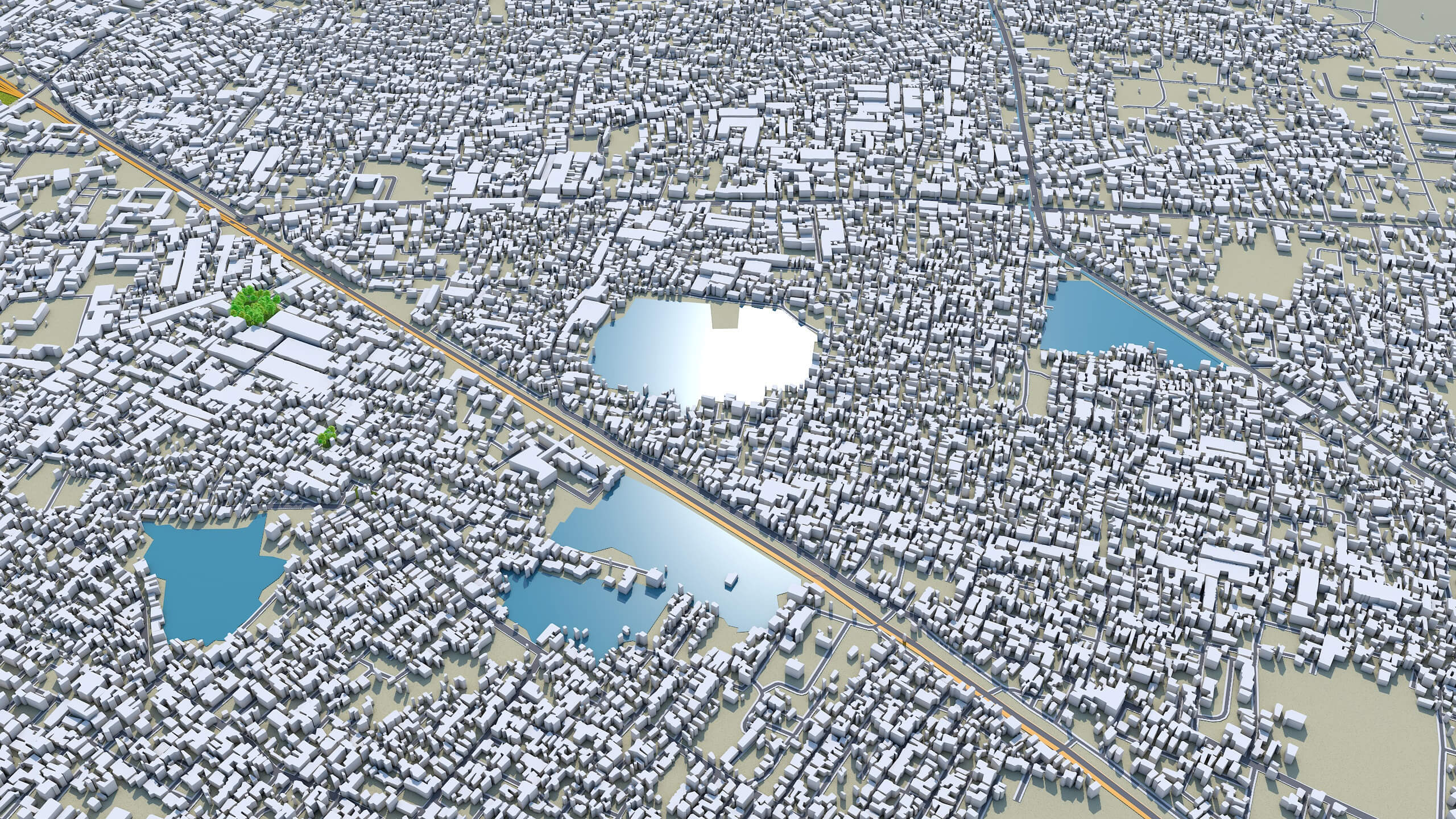 Aligarh City Uttar Pradesh India 3D Model 15km by 3dstudio
