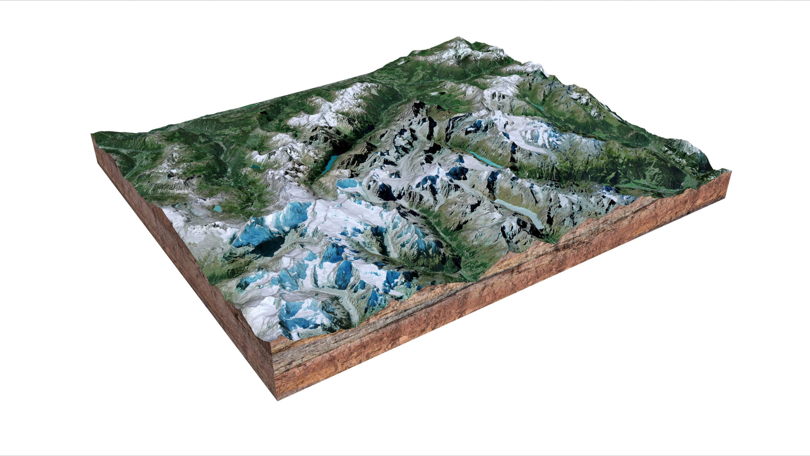 Alps Valle D'aosta Italy Terrain 3D Model by 3dstudio