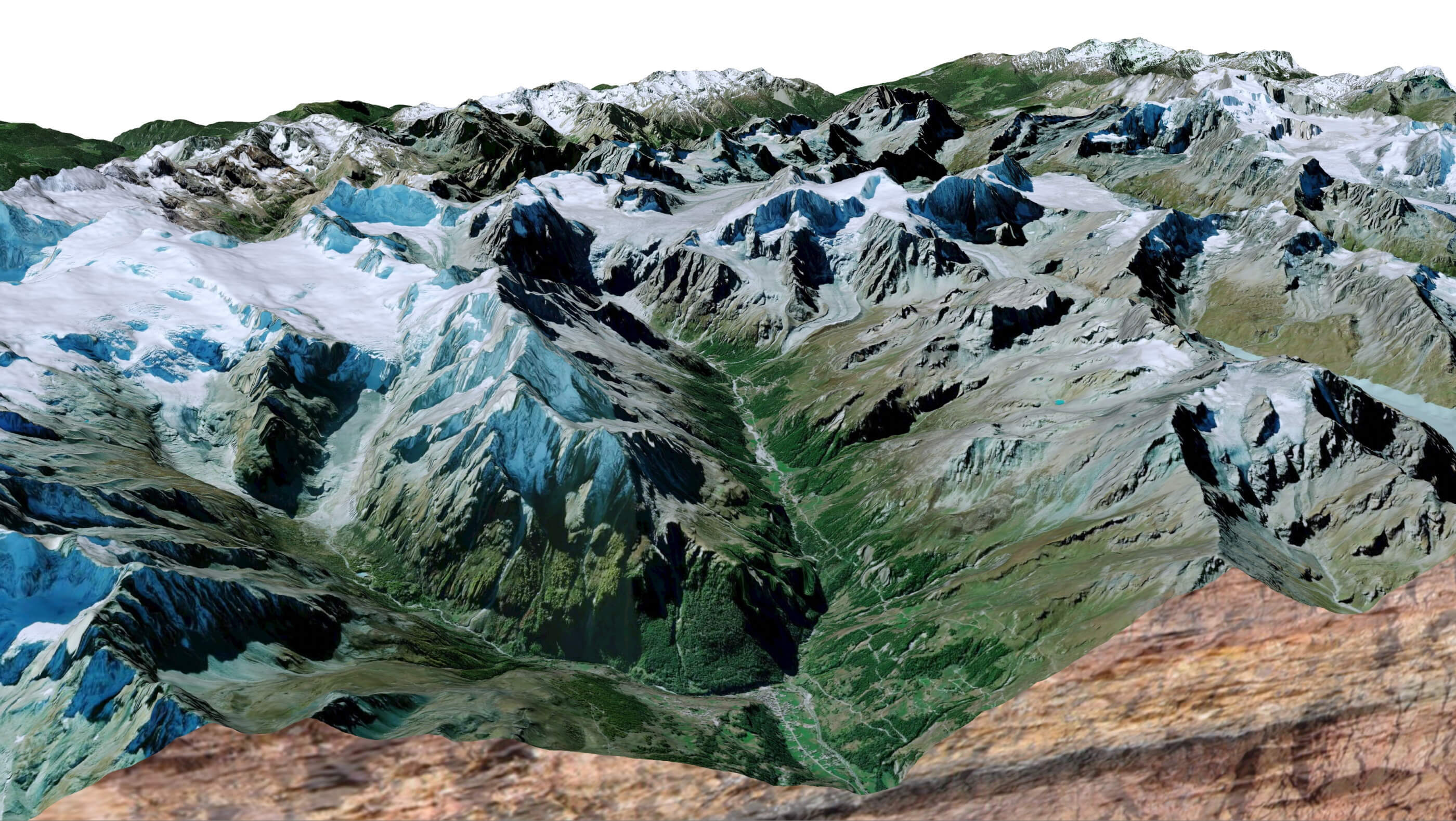 Alps Valle D'aosta Italy Terrain 3D Model by 3dstudio