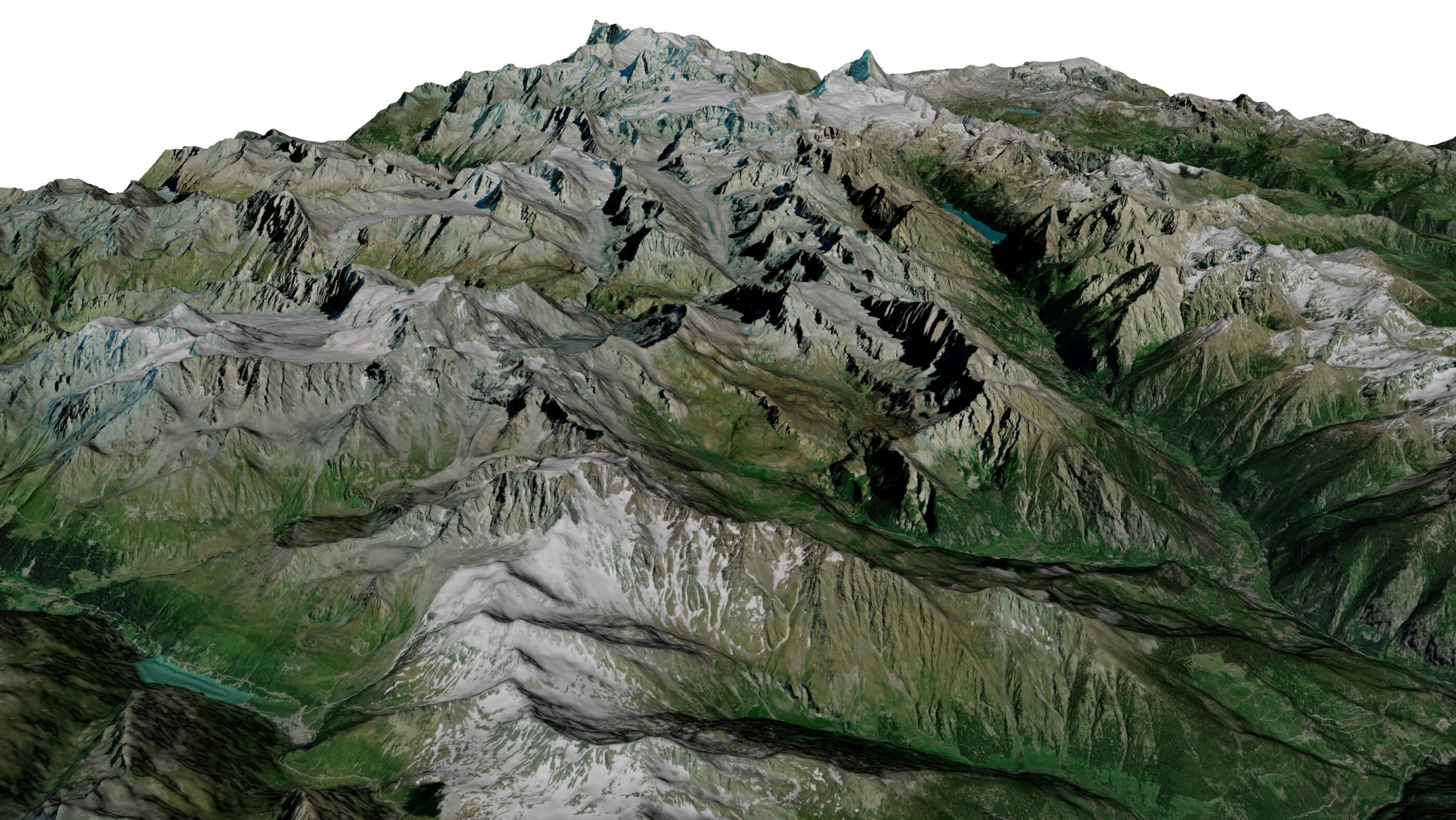 Alps Valle D'aosta Italy Terrain 3D Model by 3dstudio