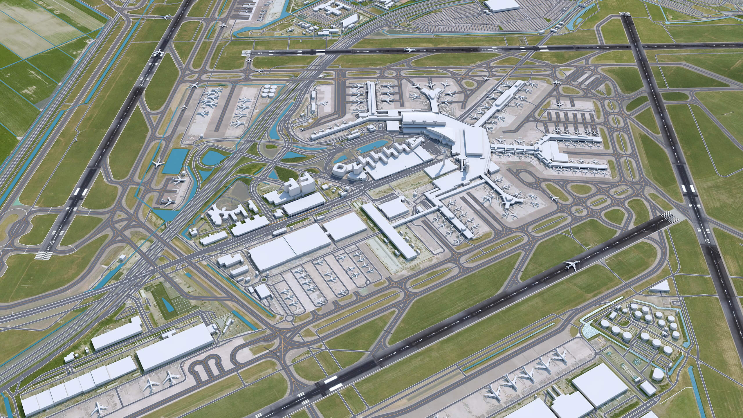 Amsterdam Airport - 3D Model by 3dstudio