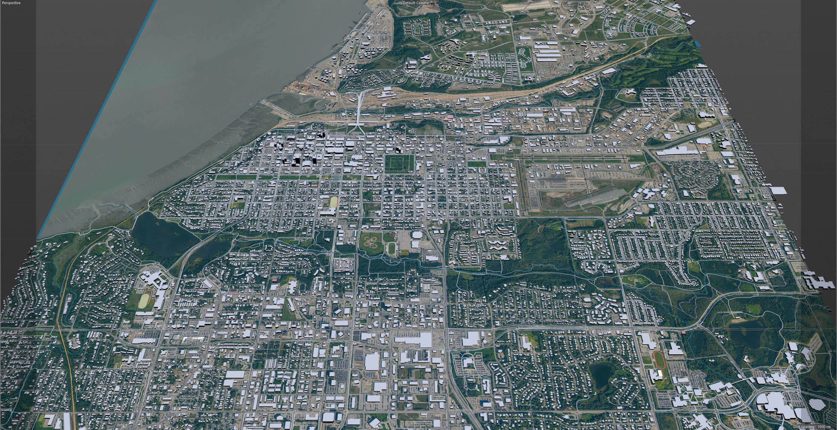 Anchorage Alaska USA Downtown 15km - 3D Model by 3dstudio