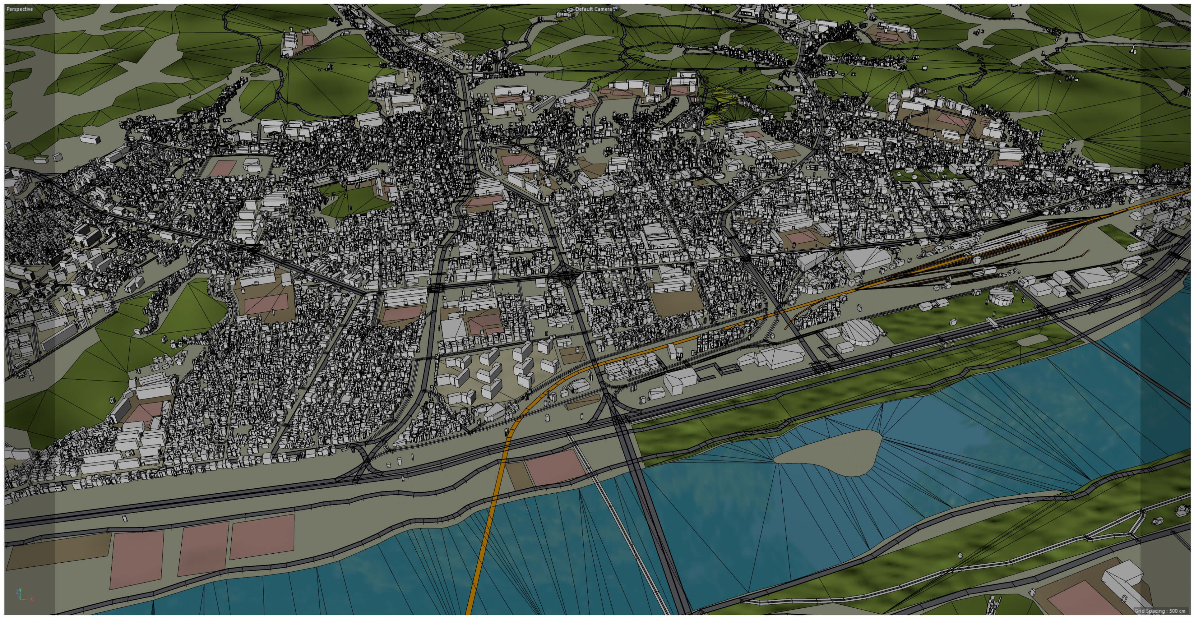 Andong City South Korea 3D Model 30km by 3dstudio