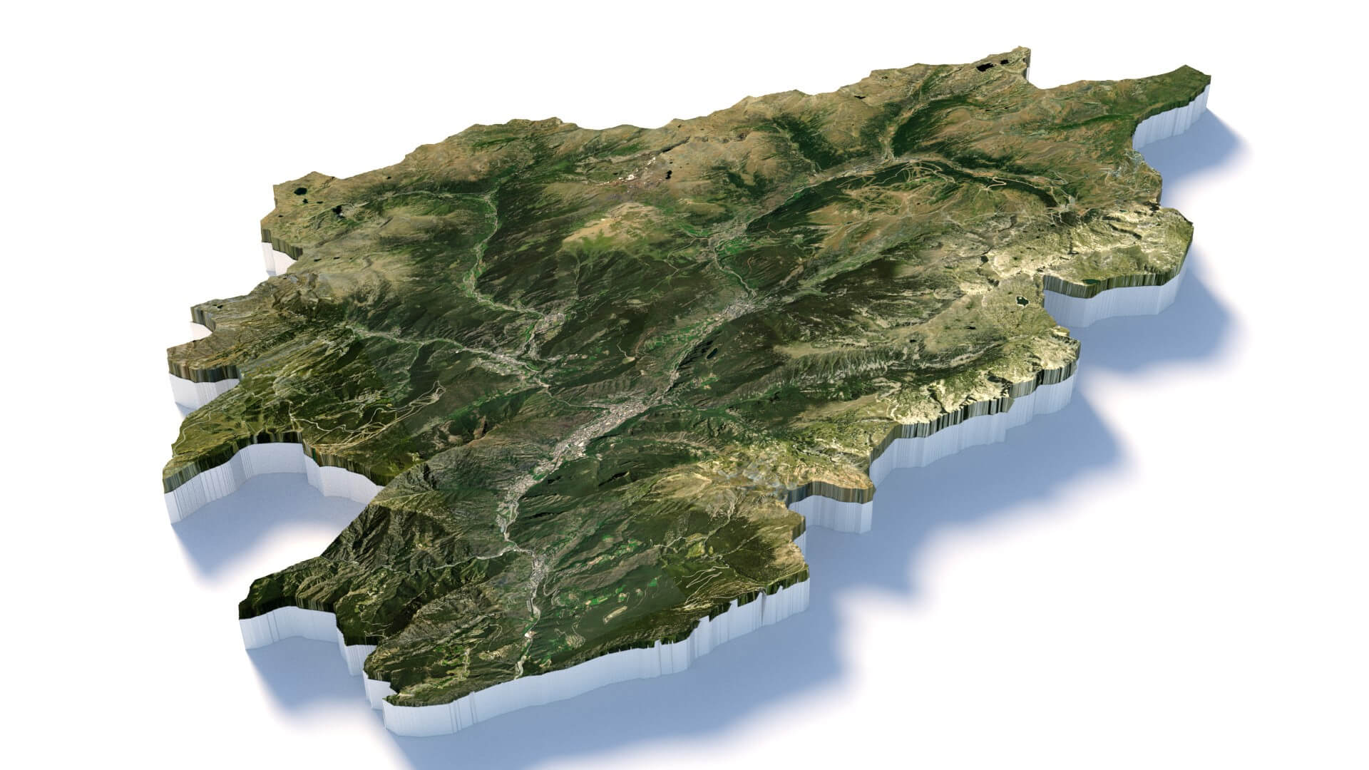 Andorra Terrain Map - 3D Model by 3dstudio