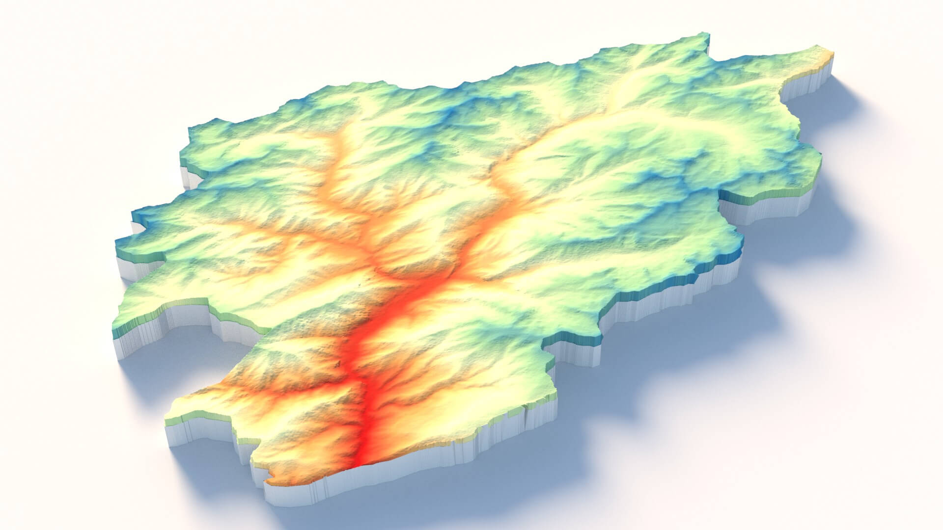 Andorra Terrain Map - 3D Model by 3dstudio