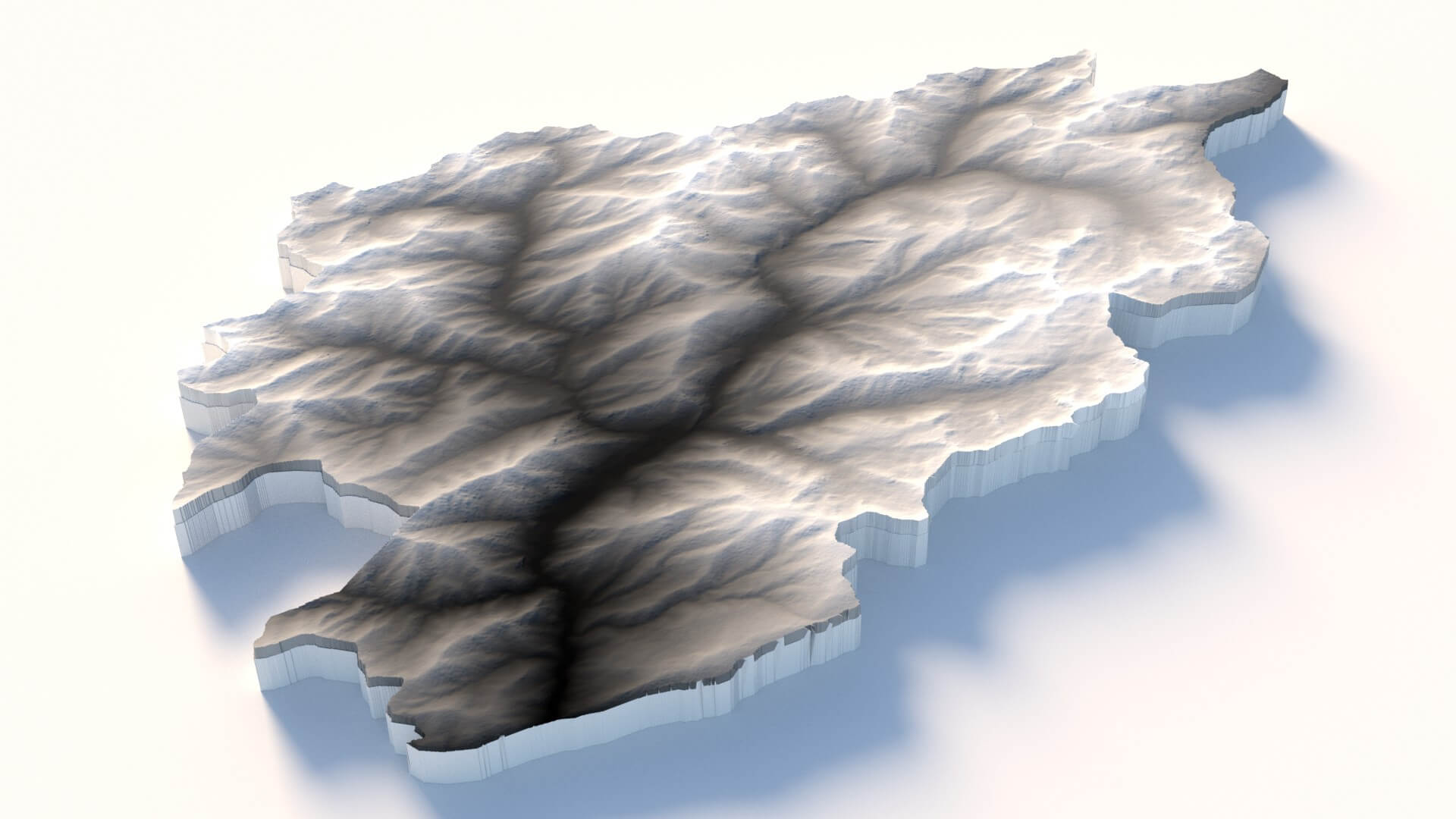 Andorra Terrain Map - 3D Model by 3dstudio