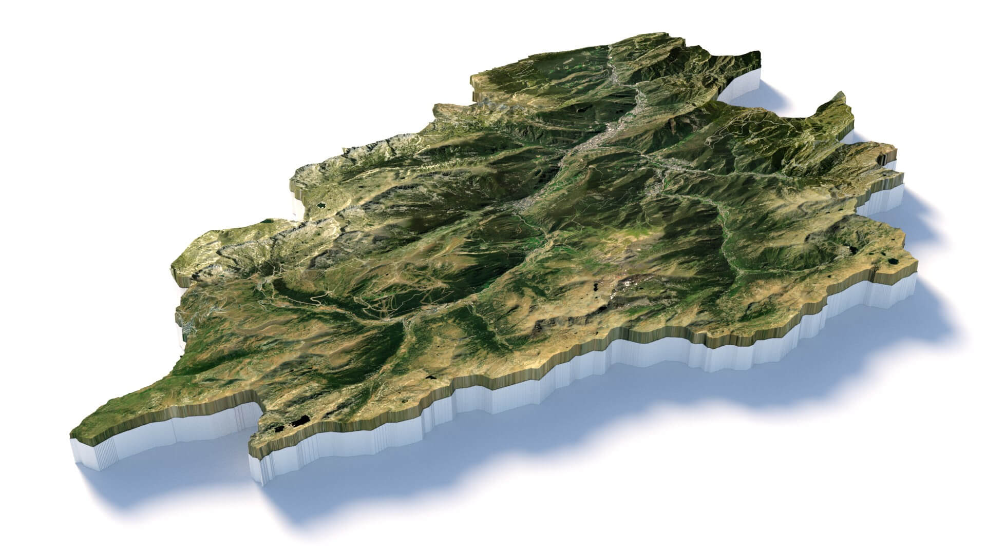 Andorra Terrain Map - 3D Model by 3dstudio