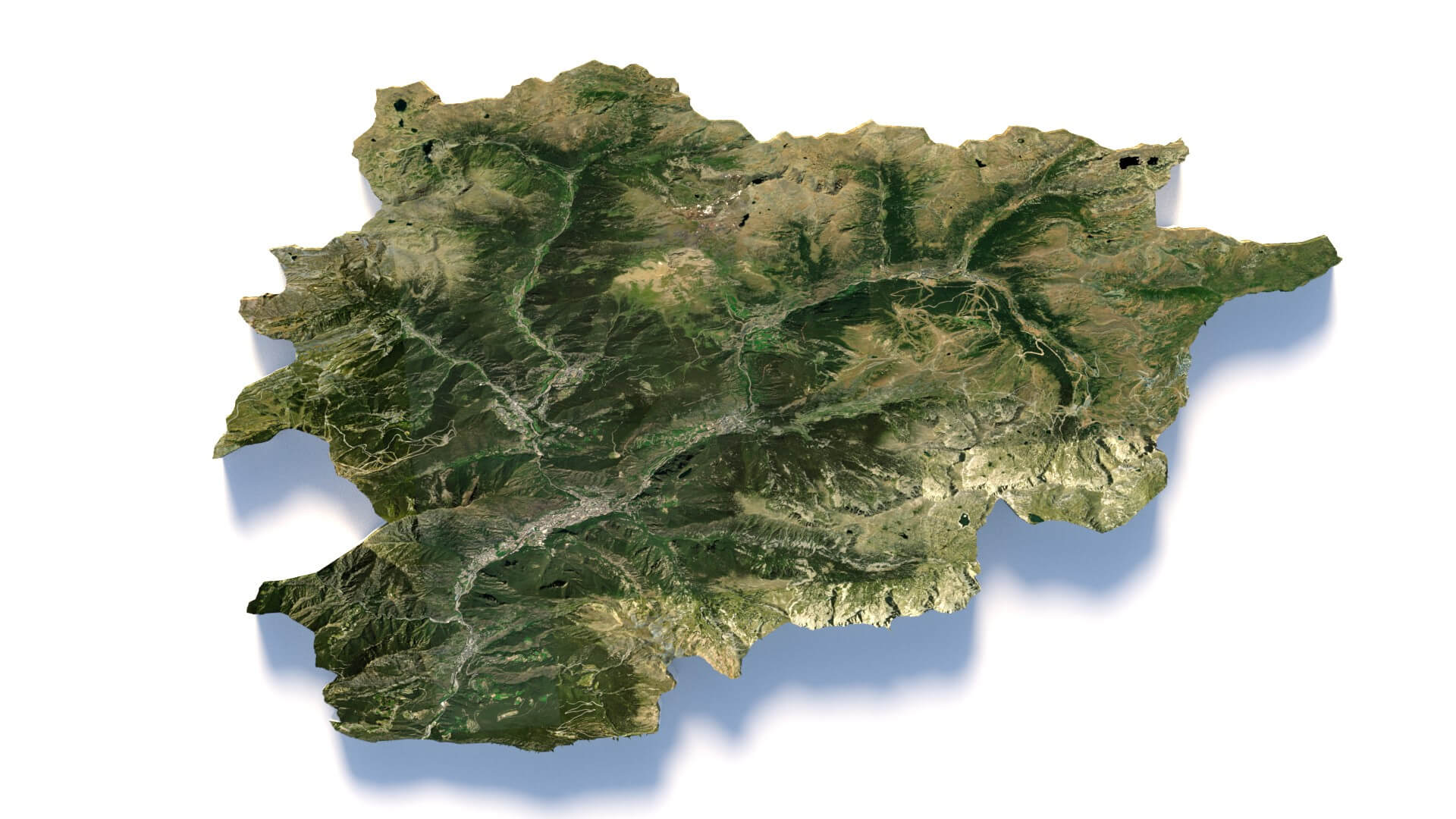 Andorra Terrain Map - 3D Model by 3dstudio