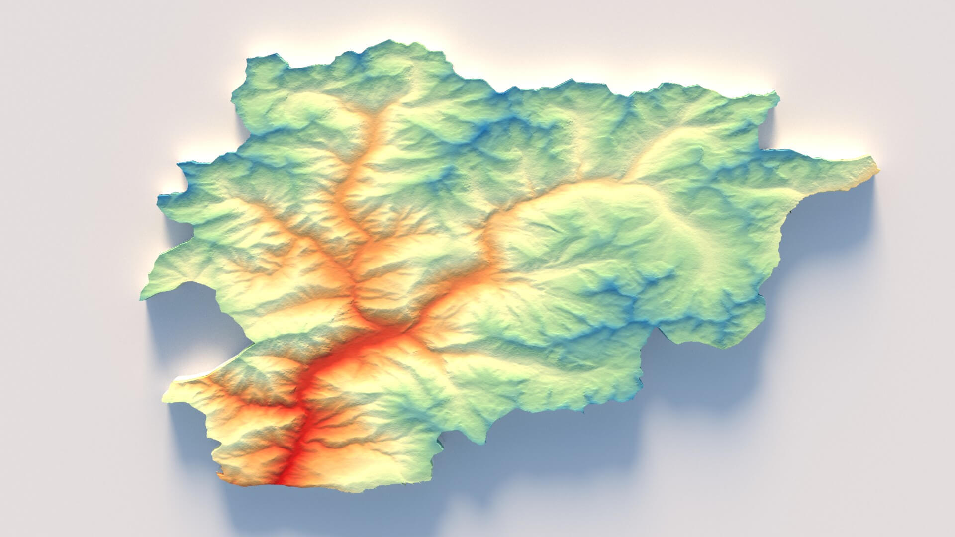 Andorra Terrain Map - 3D Model by 3dstudio