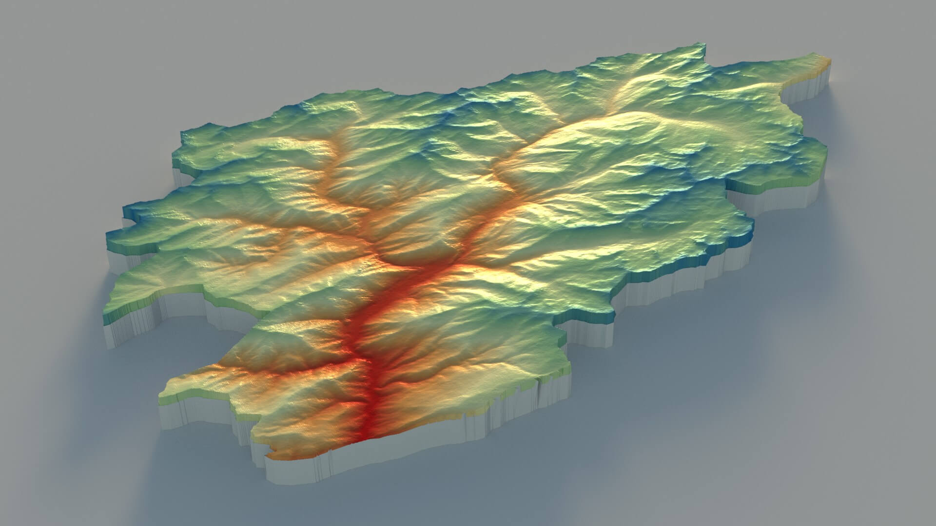 Andorra Terrain Map - 3D Model by 3dstudio