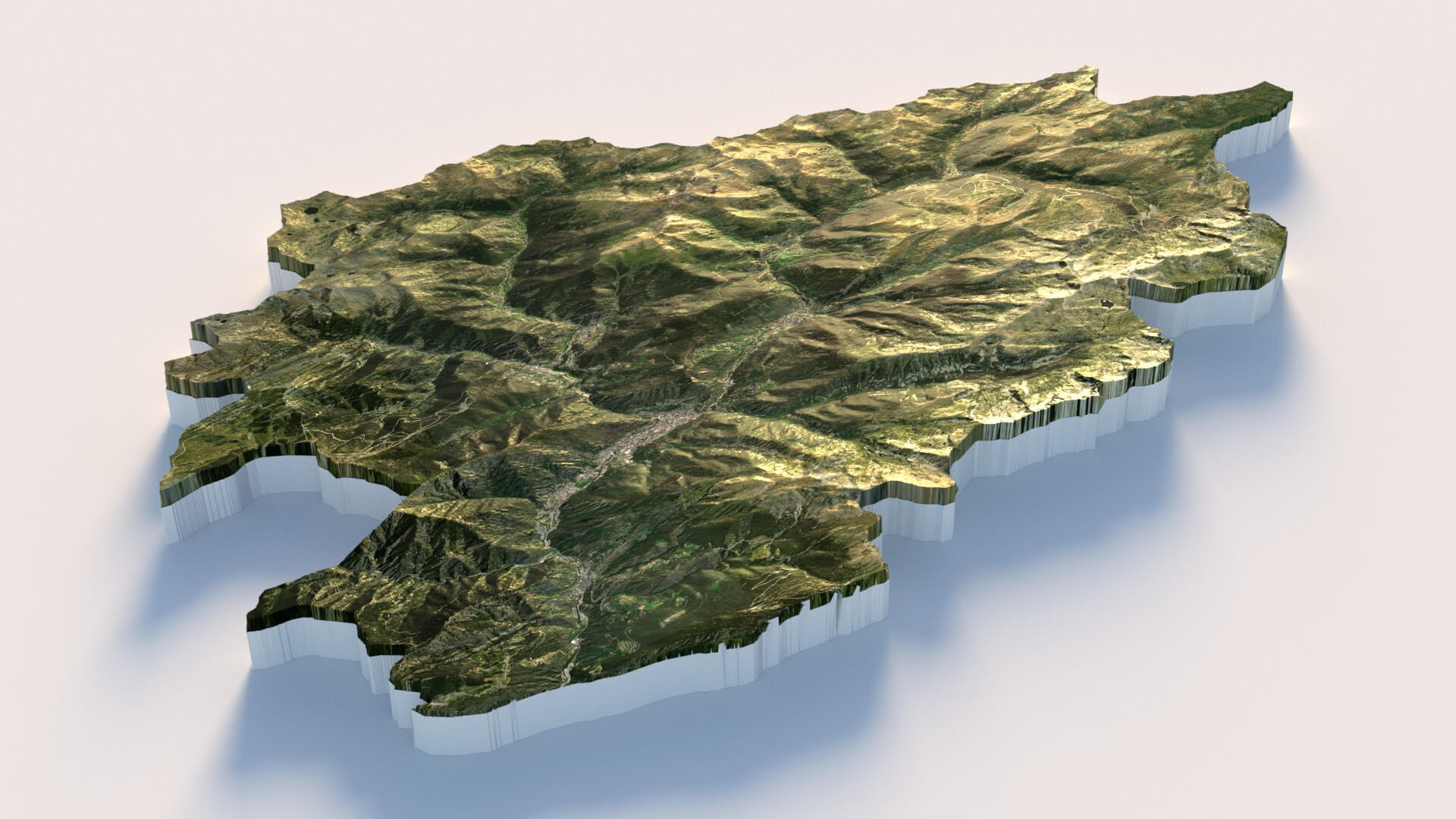 Andorra Terrain Map - 3D Model by 3dstudio