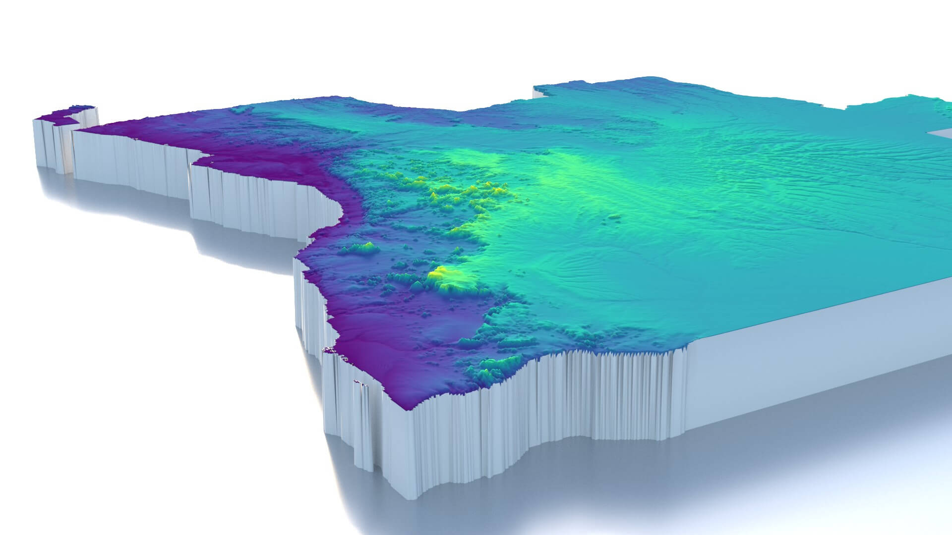 Angola Terrain Map - 3D Model by 3dstudio