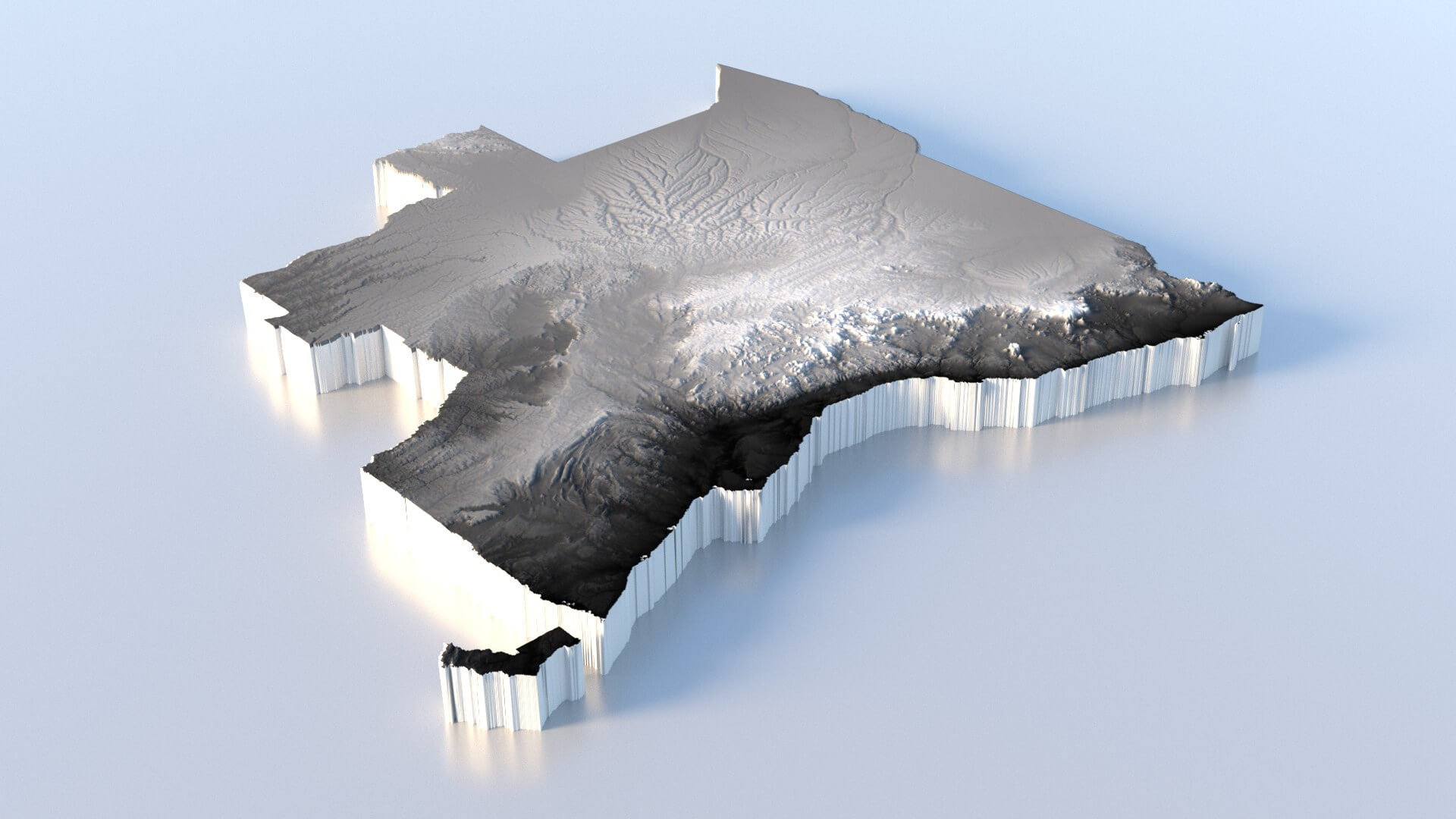 Angola Terrain Map - 3D Model by 3dstudio