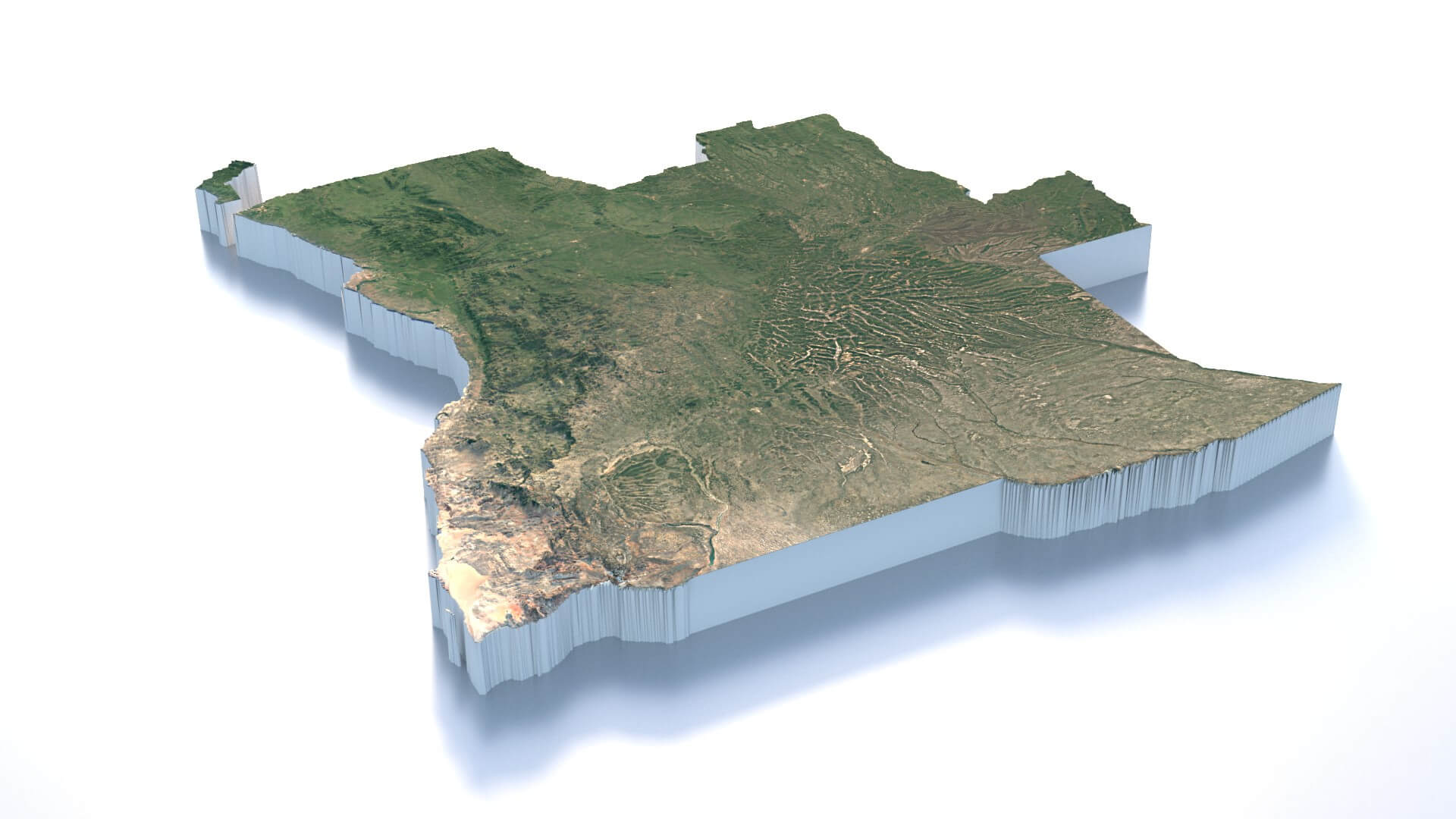 Angola Terrain Map - 3D Model by 3dstudio