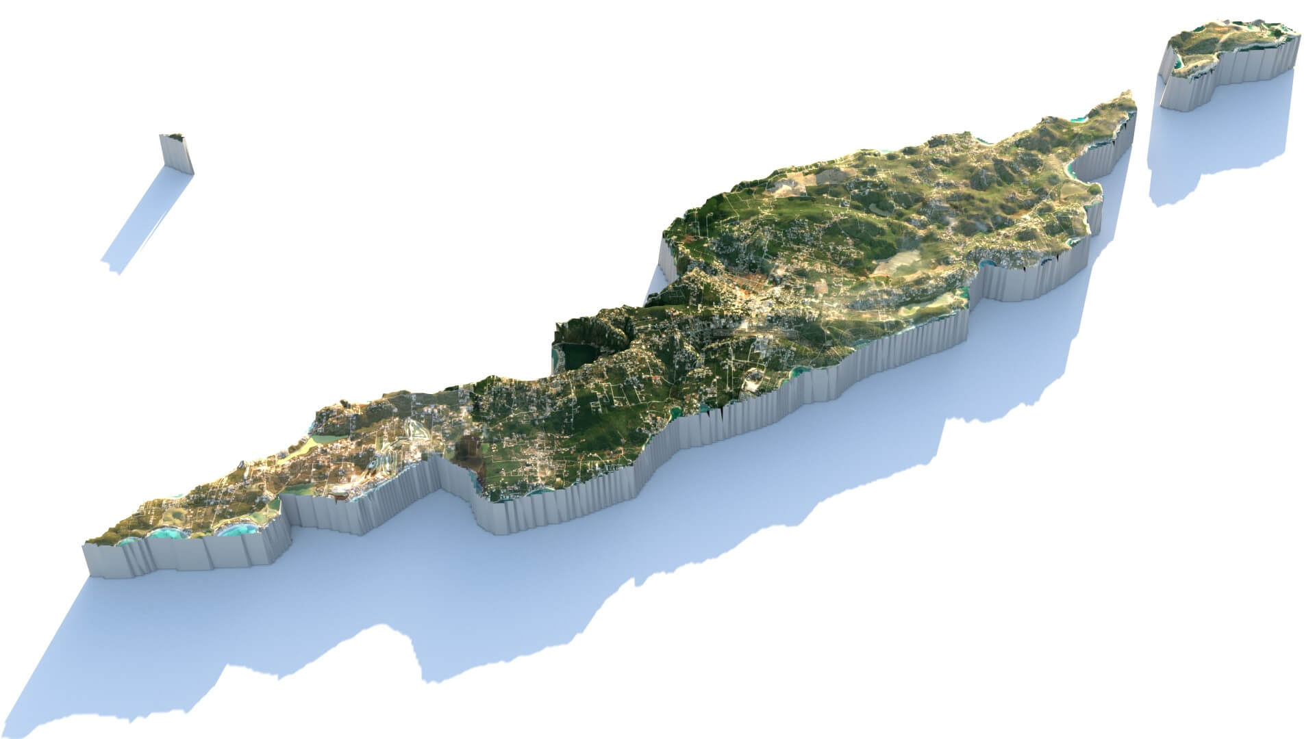 Anguilla Terrain Map - 3D Model by 3dstudio