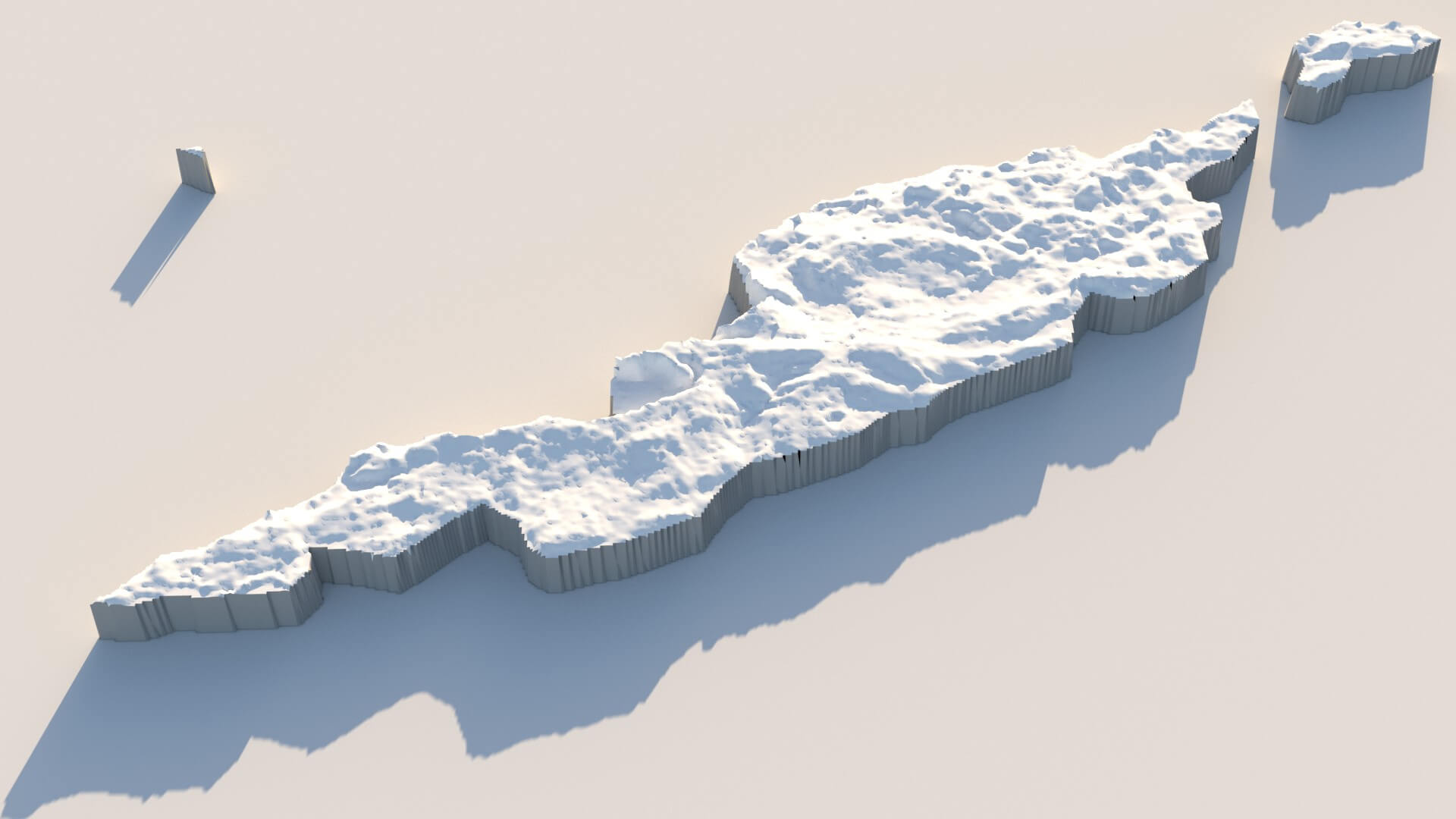 Anguilla Terrain Map - 3D Model by 3dstudio