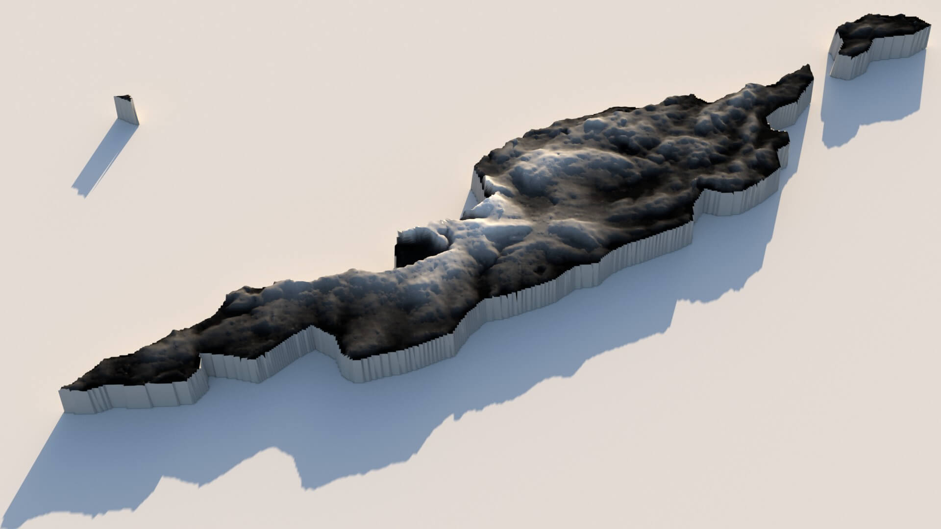 Anguilla Terrain Map - 3D Model by 3dstudio