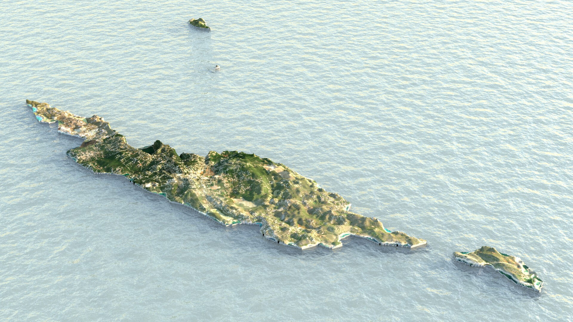 Anguilla Terrain Map - 3D Model by 3dstudio